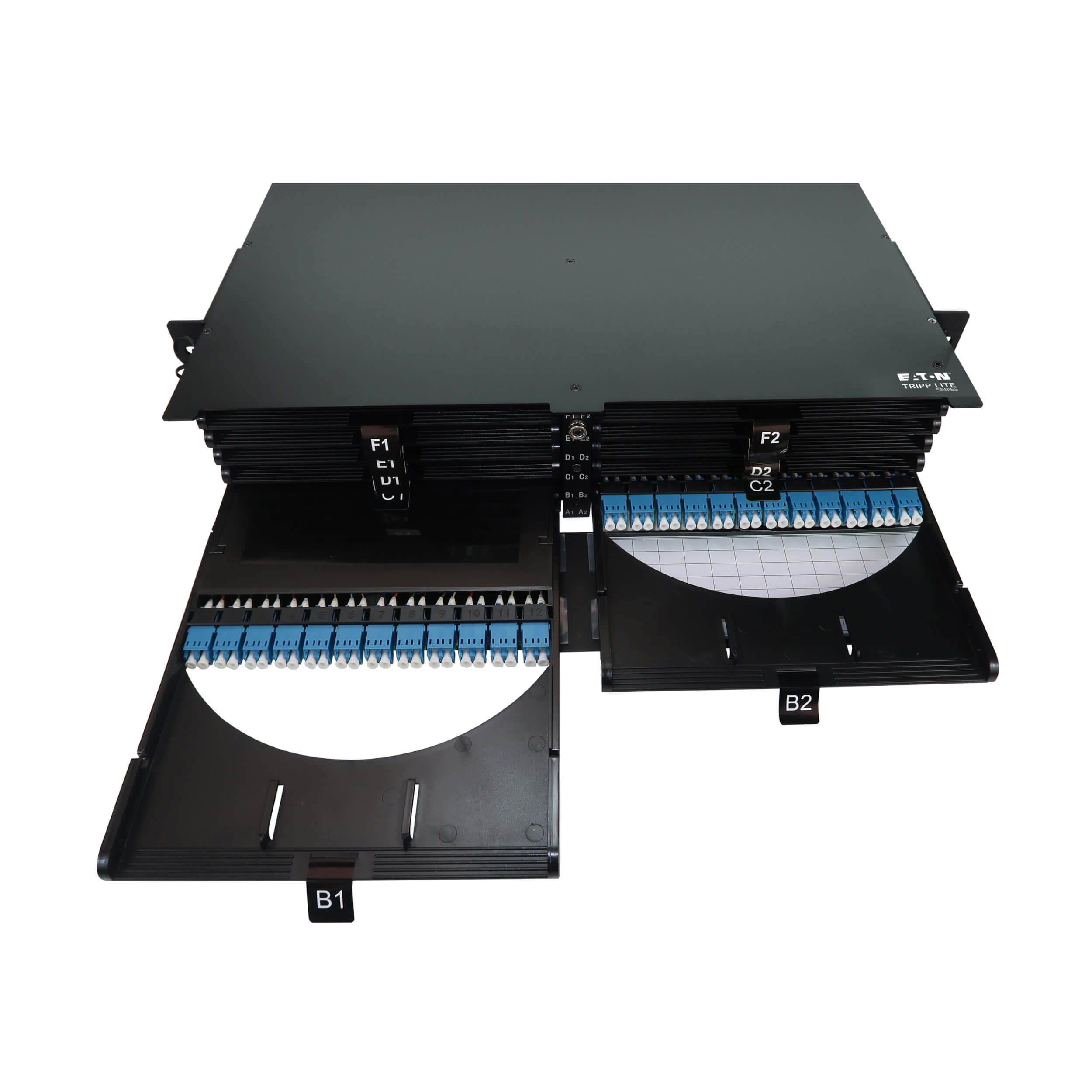 Fiber Splice Panel - 288 LC/UPC Singlemode 0.9 mm, 2U Rack | Eaton