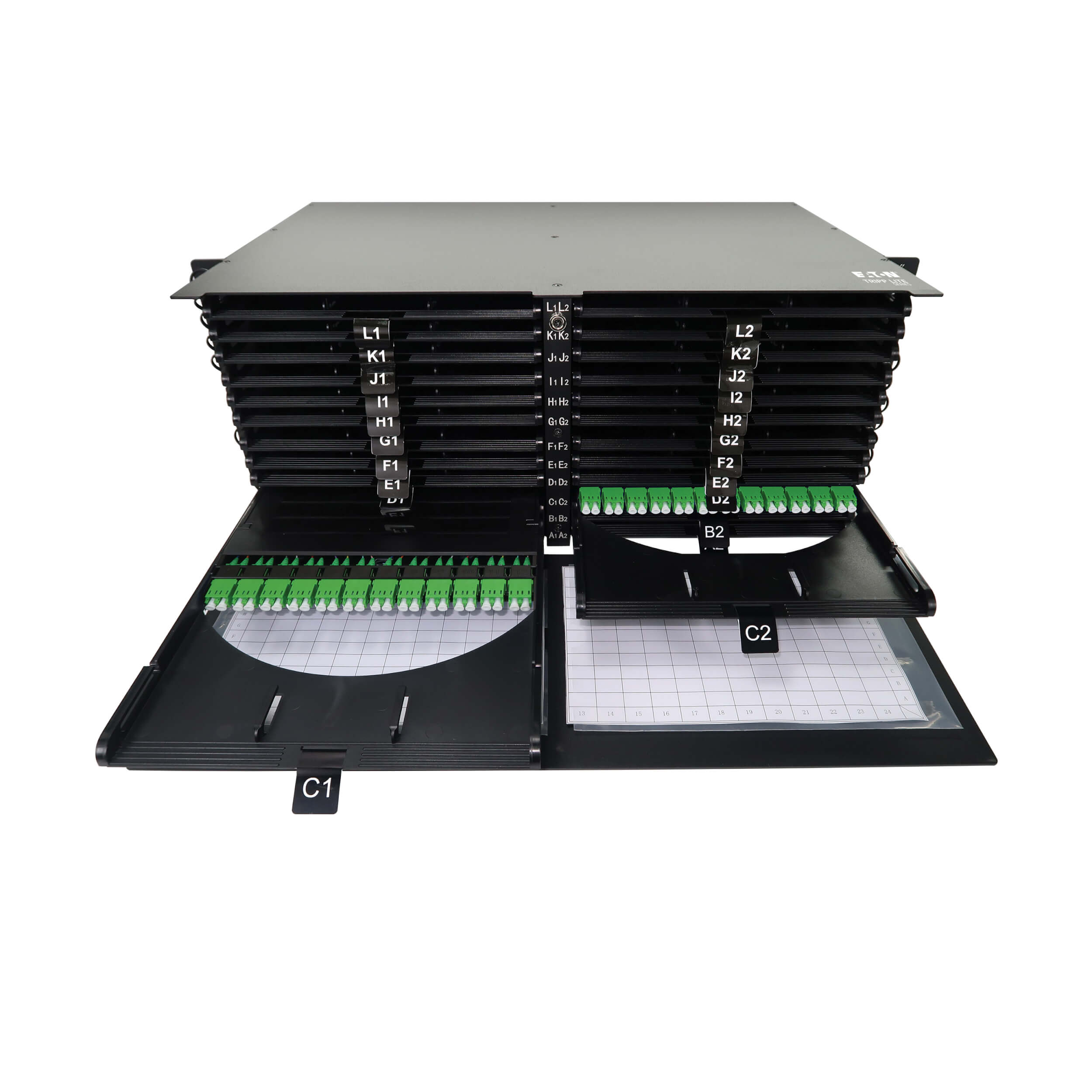 Fiber Splice Panel - 2576 LC/APC Singlemode 0.9 mm, 4U Rack | Eaton