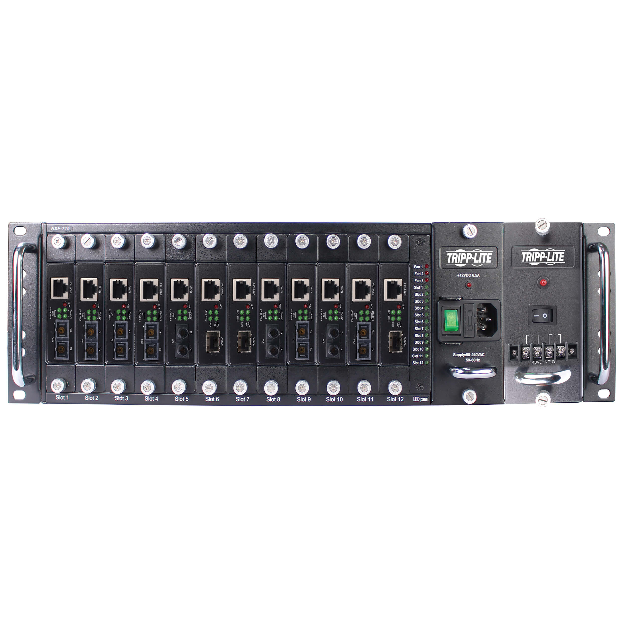 12-Slot Rack Mount Media Converter Chassis for select N784-H and N785-H ...