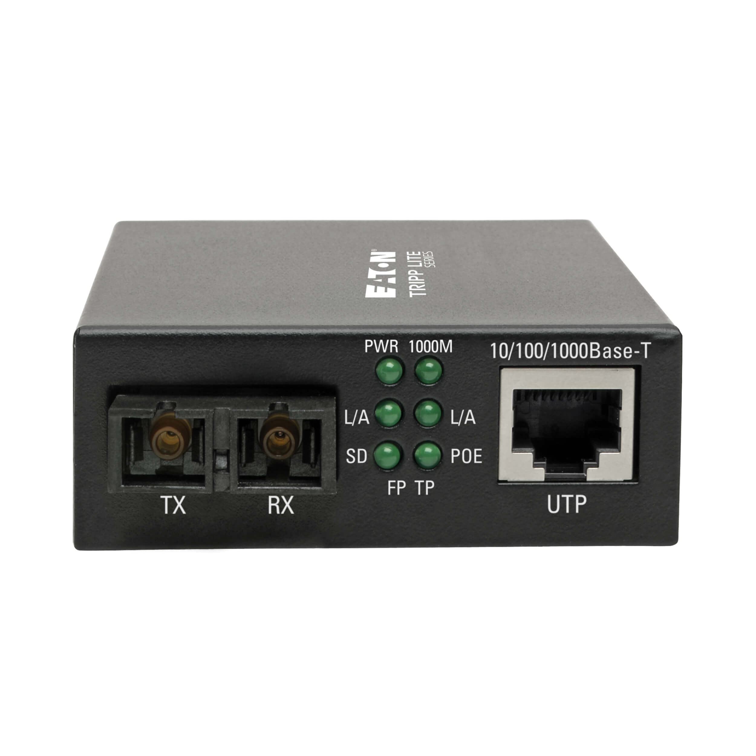Multimode Fiber to Ethernet Media Converter, POE, SC, 550M | Eaton