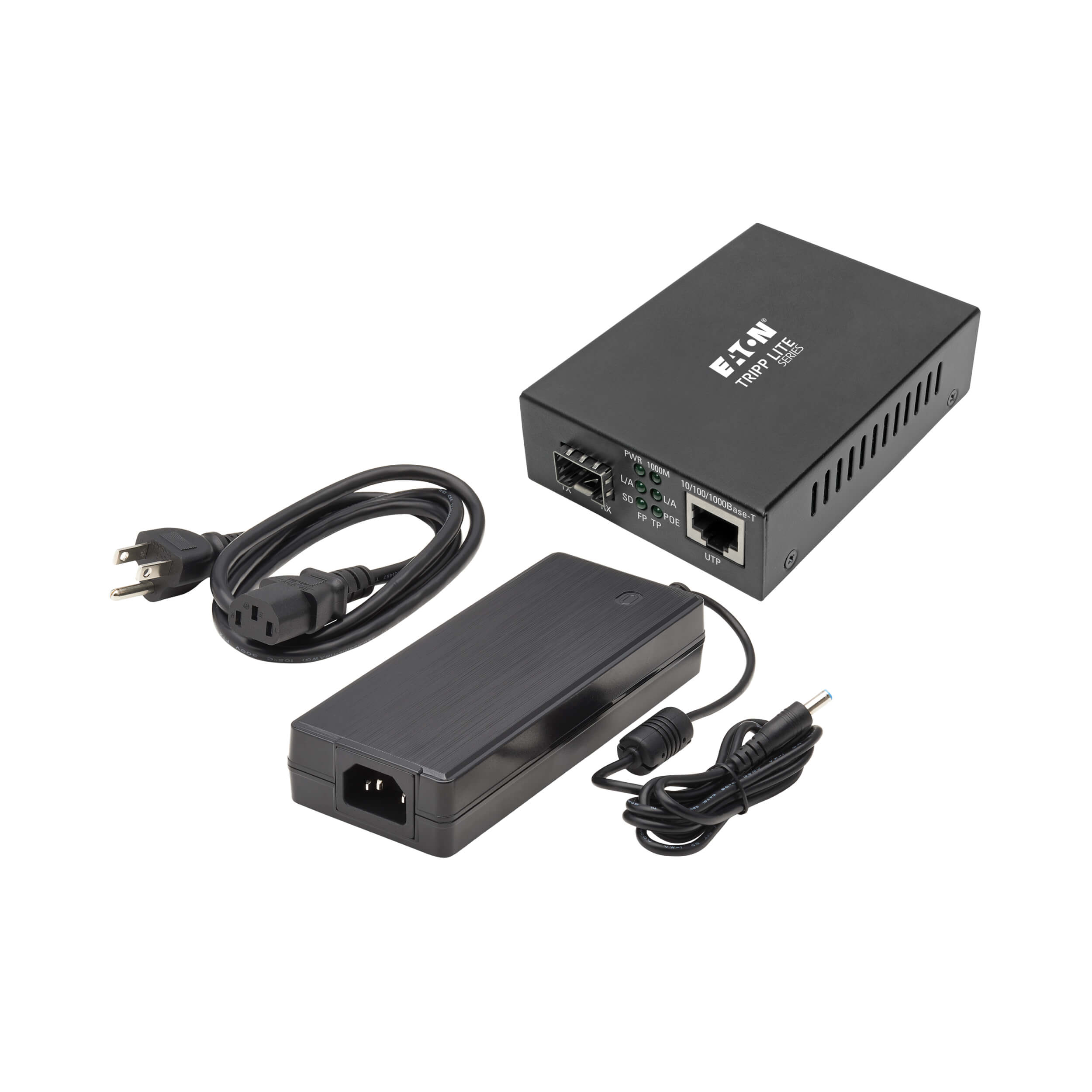 Gigabit SFP to Ethernet Media Converter with POE, 10/100/1000M | Eaton