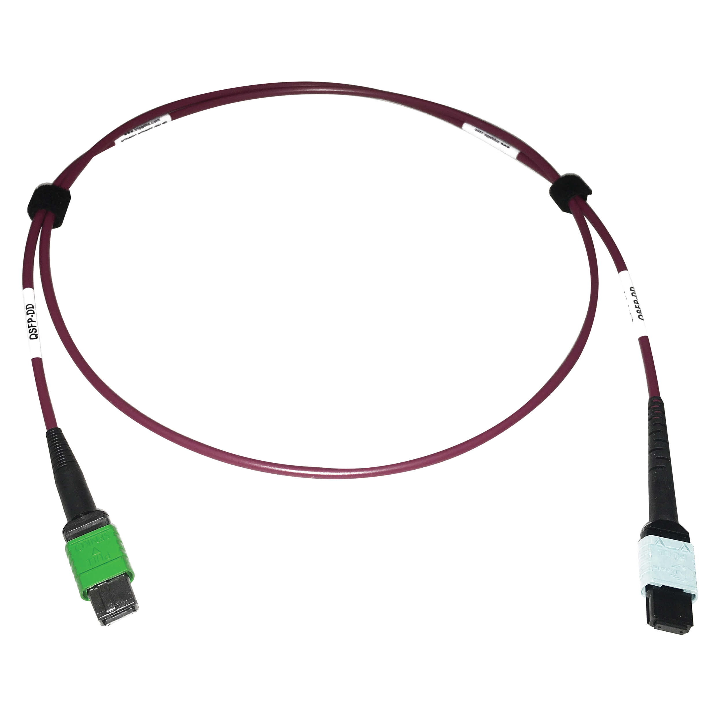 400G MTP/MPO Multimode OM4 Fiber Cable, 16F to 24F Magenta, 1M | Eaton