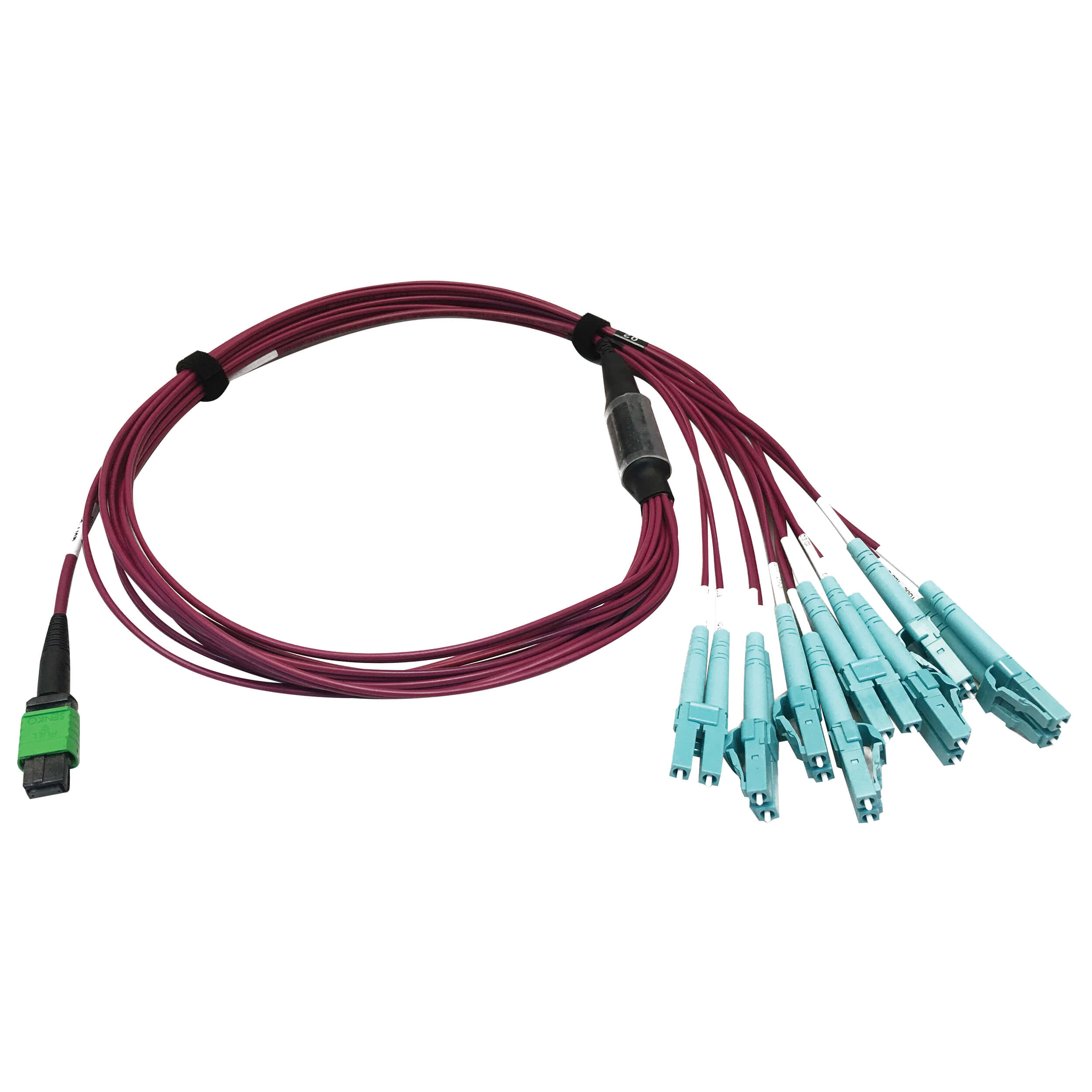 400G MTP/MPO Multimode OM4 Fiber Breakout Cable, Magenta, 1M | Eaton