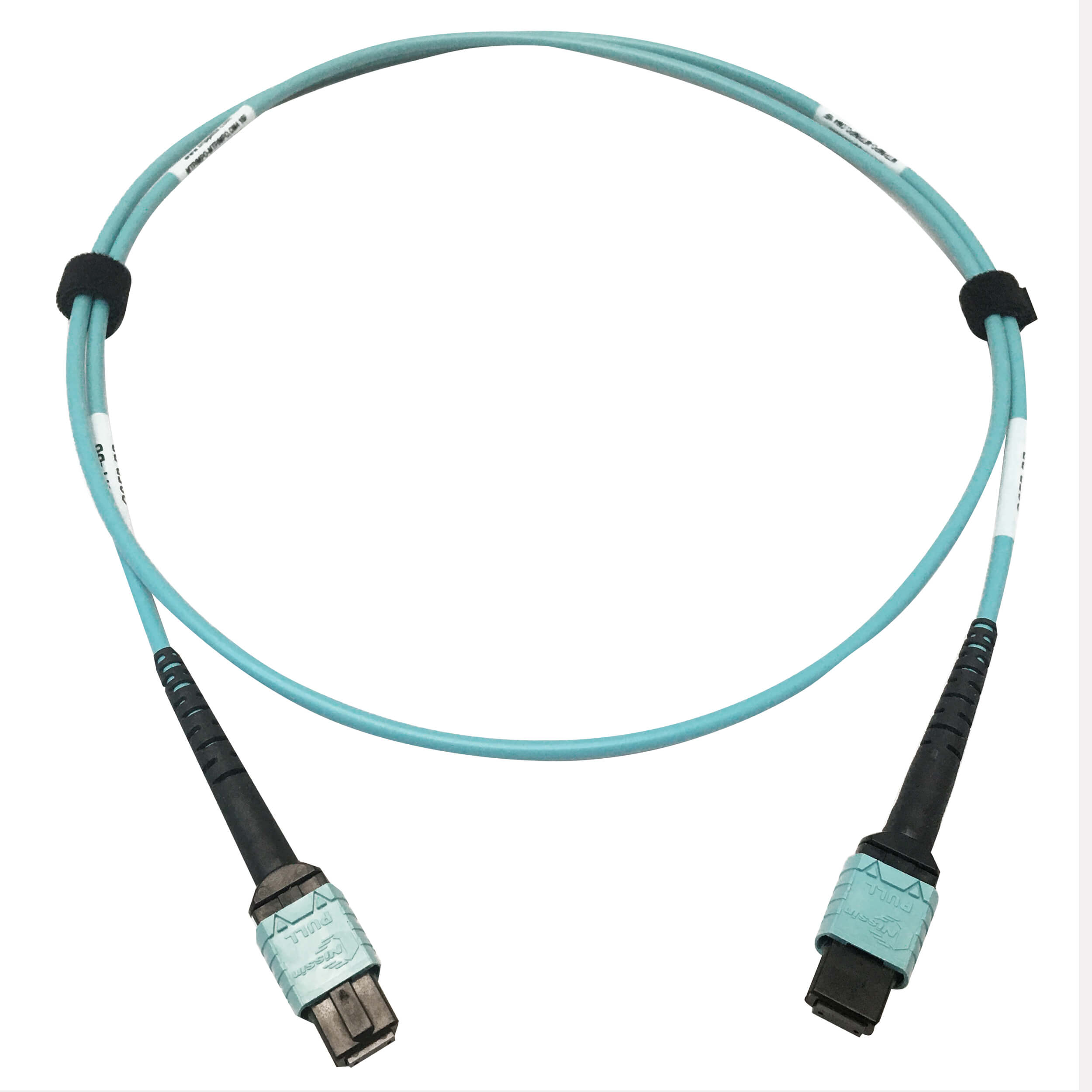400G MTP/MPO Multimode OM4 Fiber Cable, 24F to 24F Aqua, 1M | Eaton