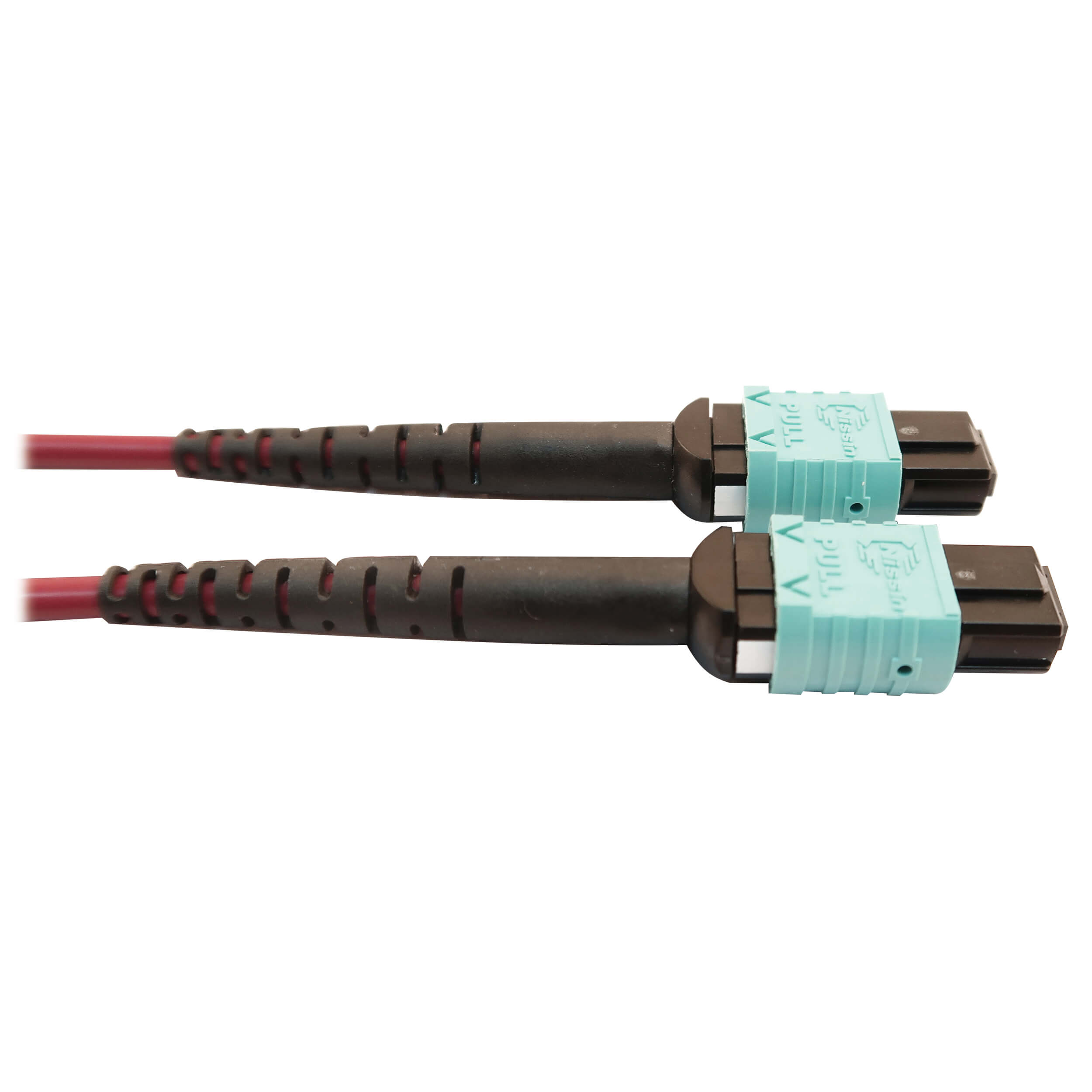 400G MTP/MPO Multimode OM4 Fiber Cable, 16F to (x2) 12F Magenta, 3M | Eaton