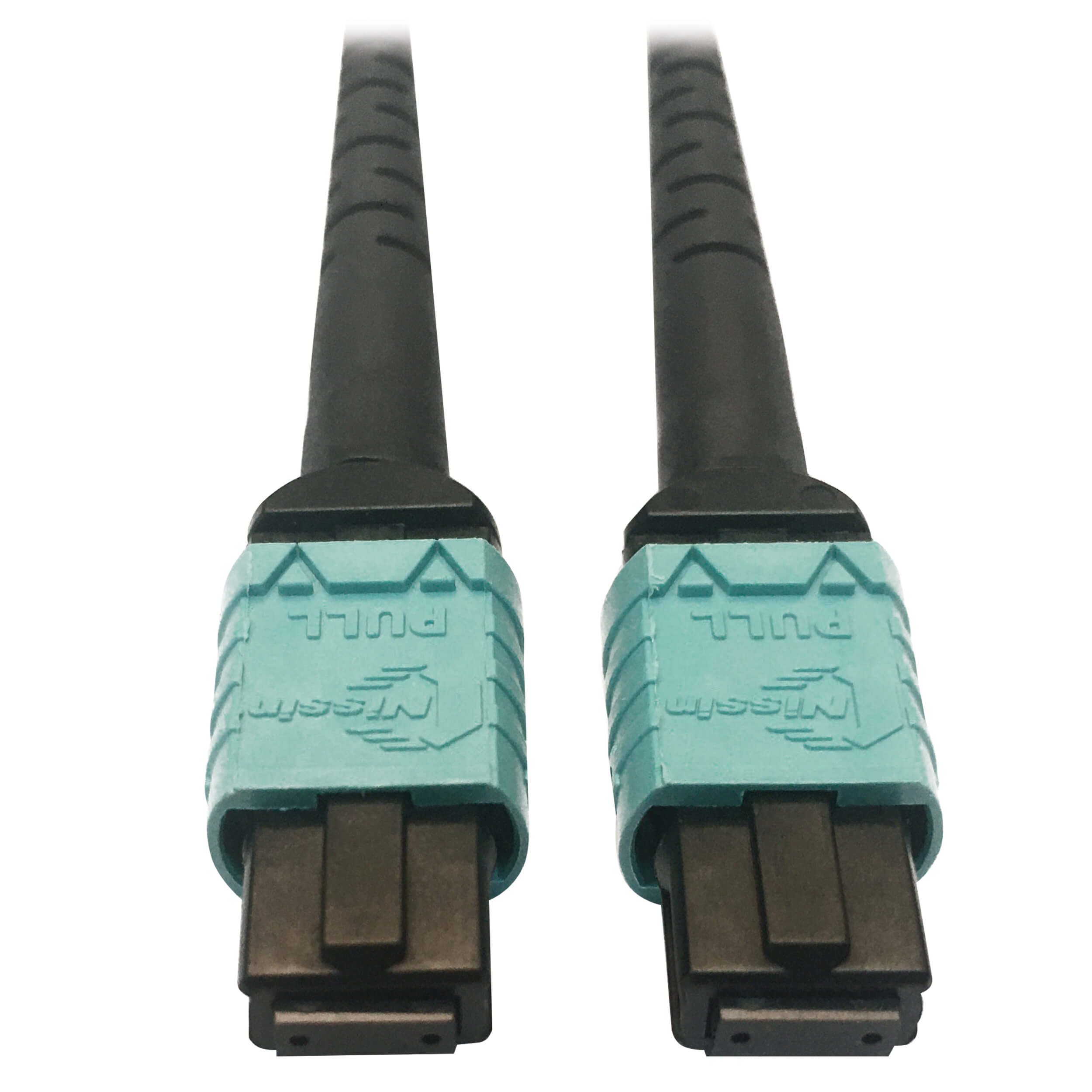 400G MTP/MPO Multimode OM4 Fiber Cable, 24F to 24F Aqua, 3M | Eaton