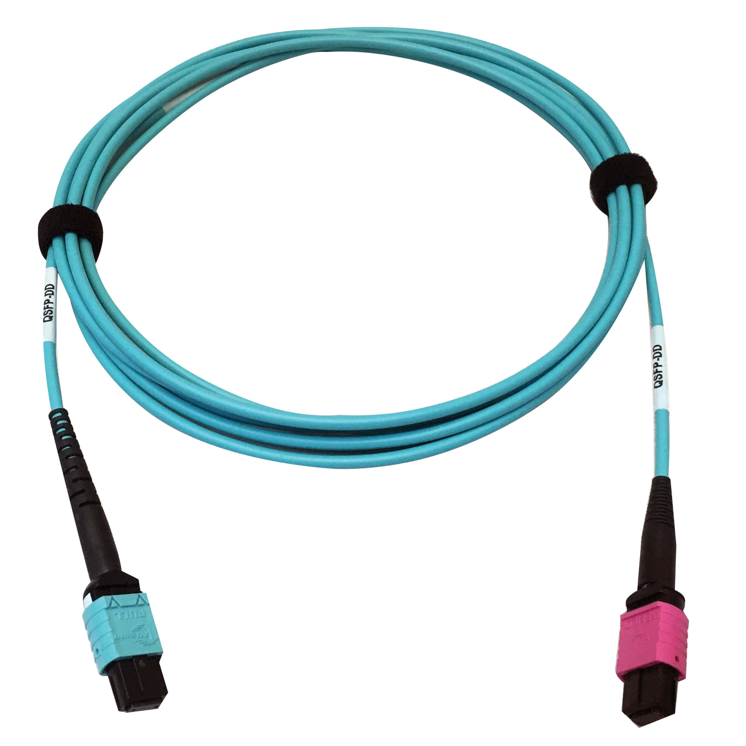 400G MTP/MPO Multimode OM4 Fiber Cable, 24F to 16F Aqua, 3M | Eaton
