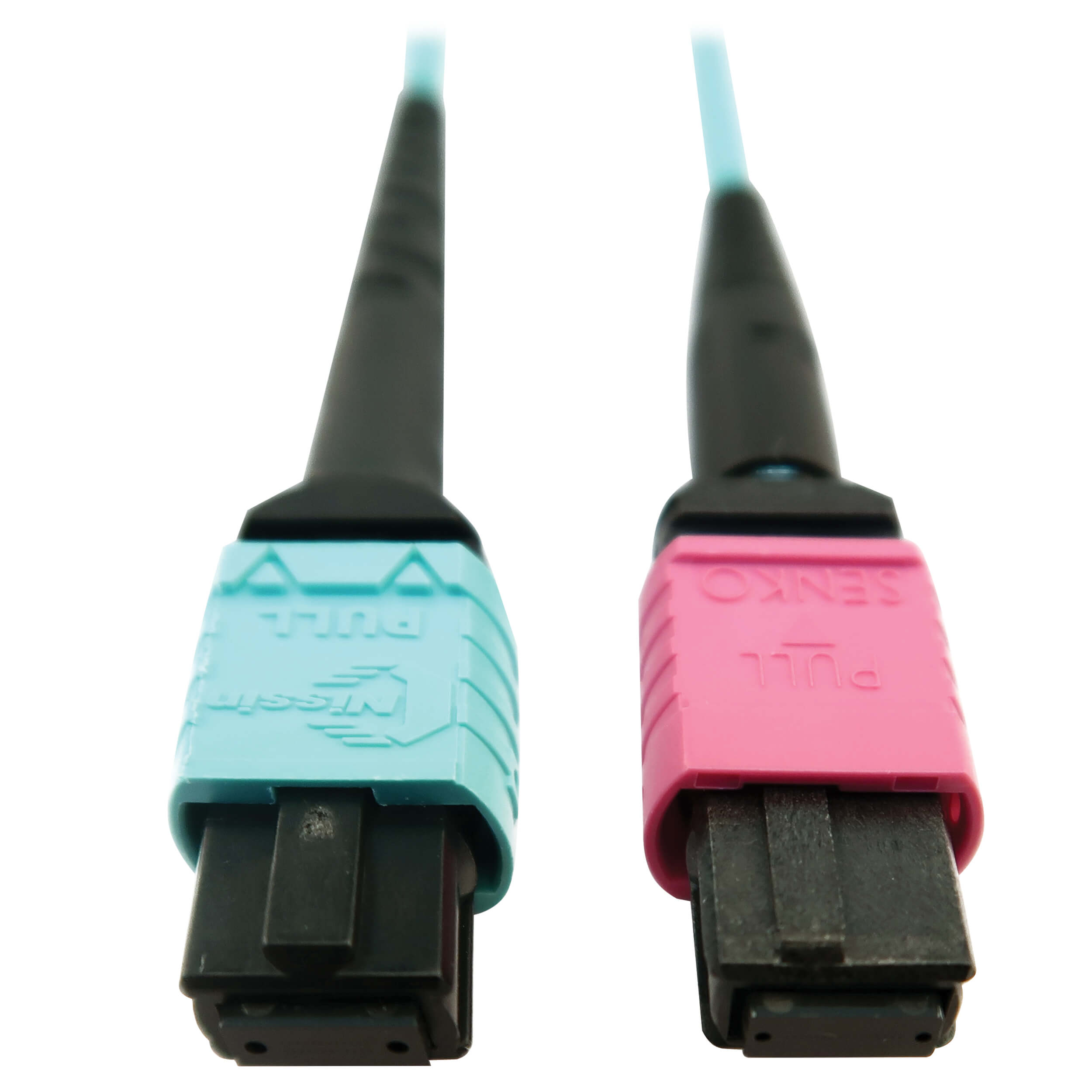 400G MTP/MPO Multimode OM4 Fiber Cable, 24F to 16F Aqua, 3M | Eaton