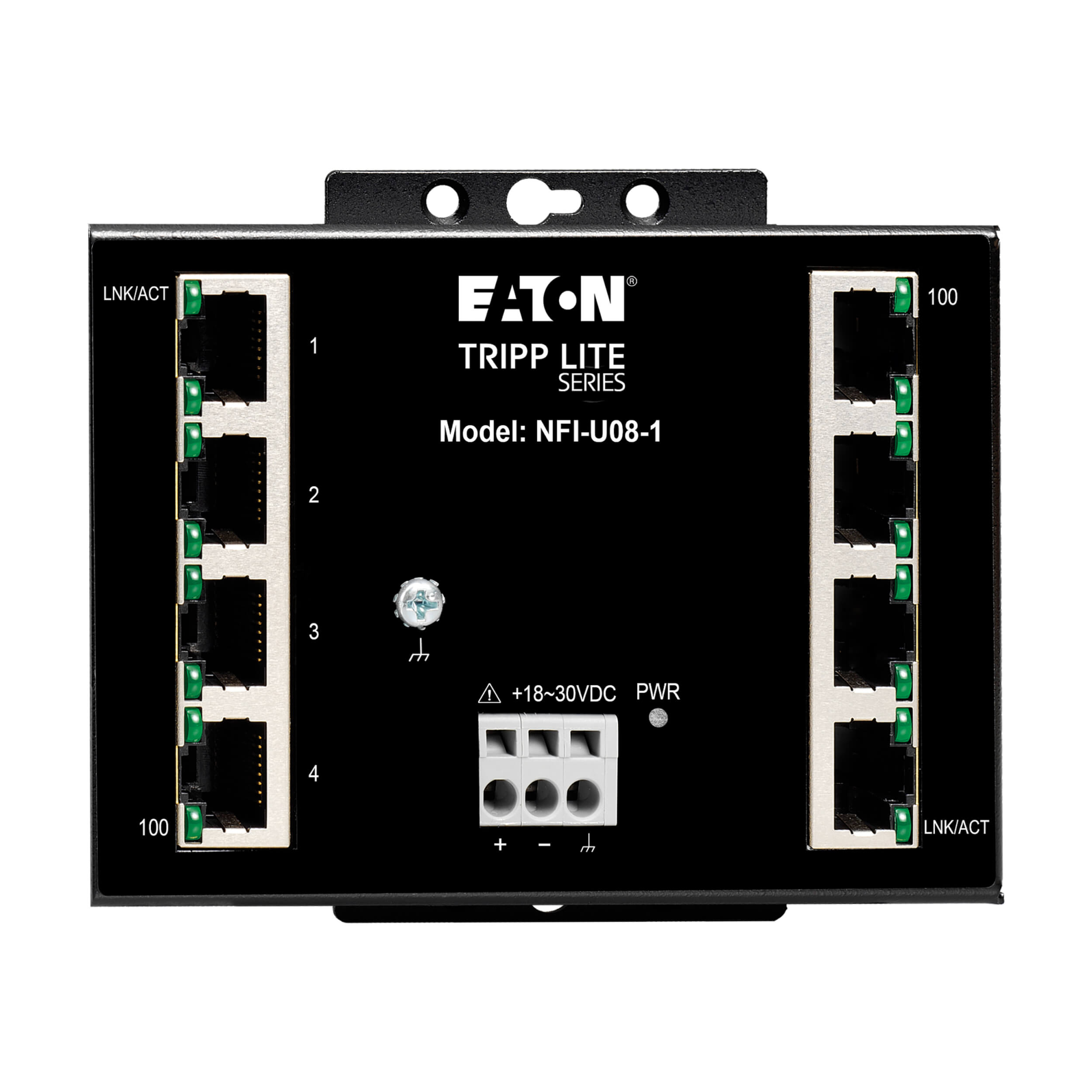 8-Port Industrial Network Switch, 10/100 Ethernet, DIN or Wall Mount ...