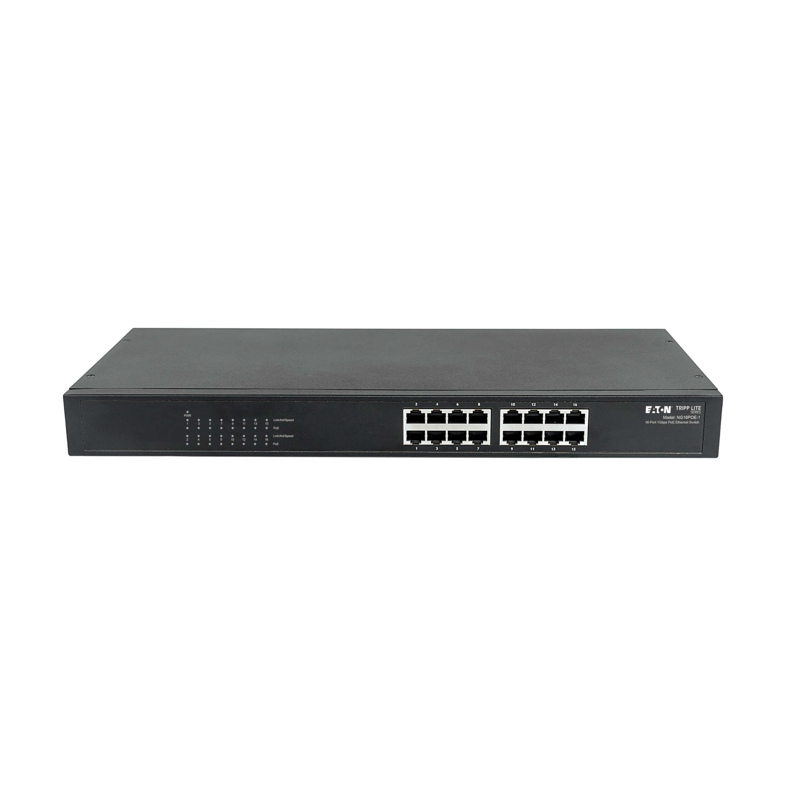 16-Port Unmanaged Switch, Gigabit Ethernet, PoE, 220W, Rackmount | Eaton