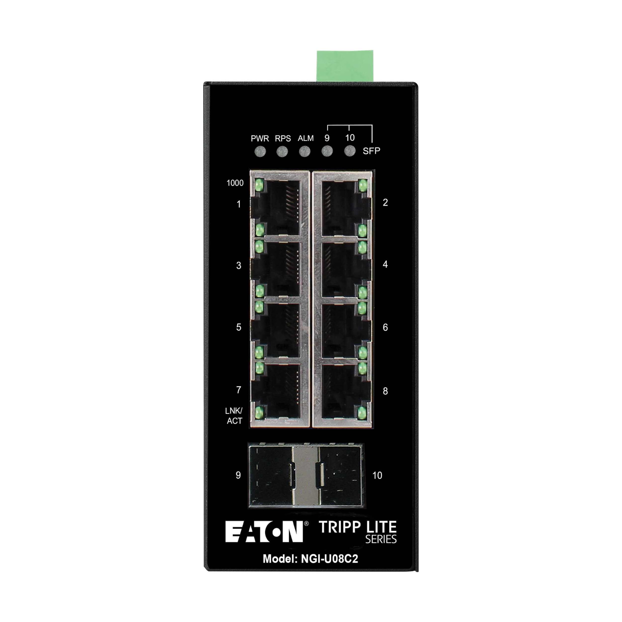 8-Port Industrial Network Switch, Gigabit, Unmanaged, SFP, DIN Mount ...