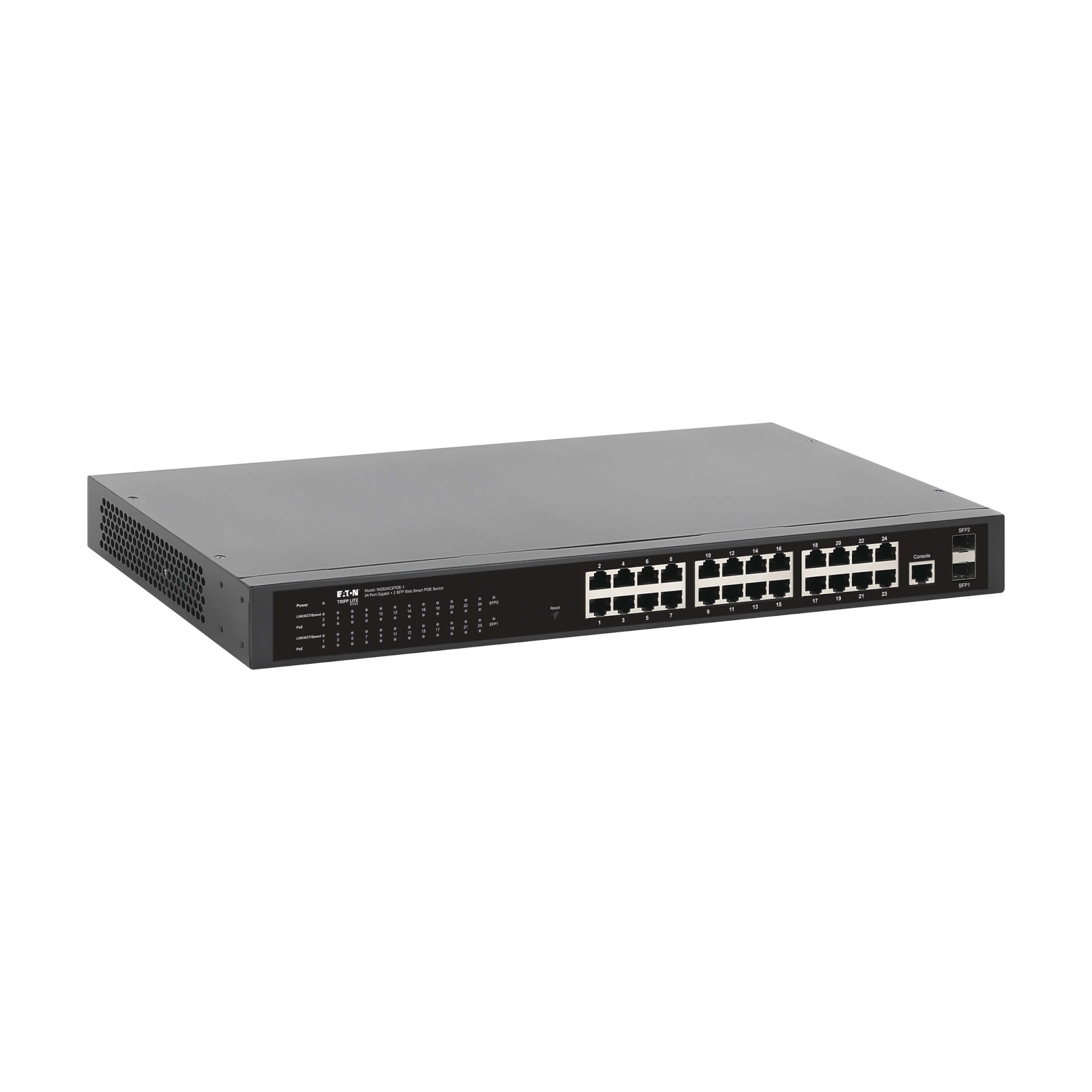 24-Port Managed Gigabit Ethernet Switch, PoE, Layer 2, 370W | Eaton