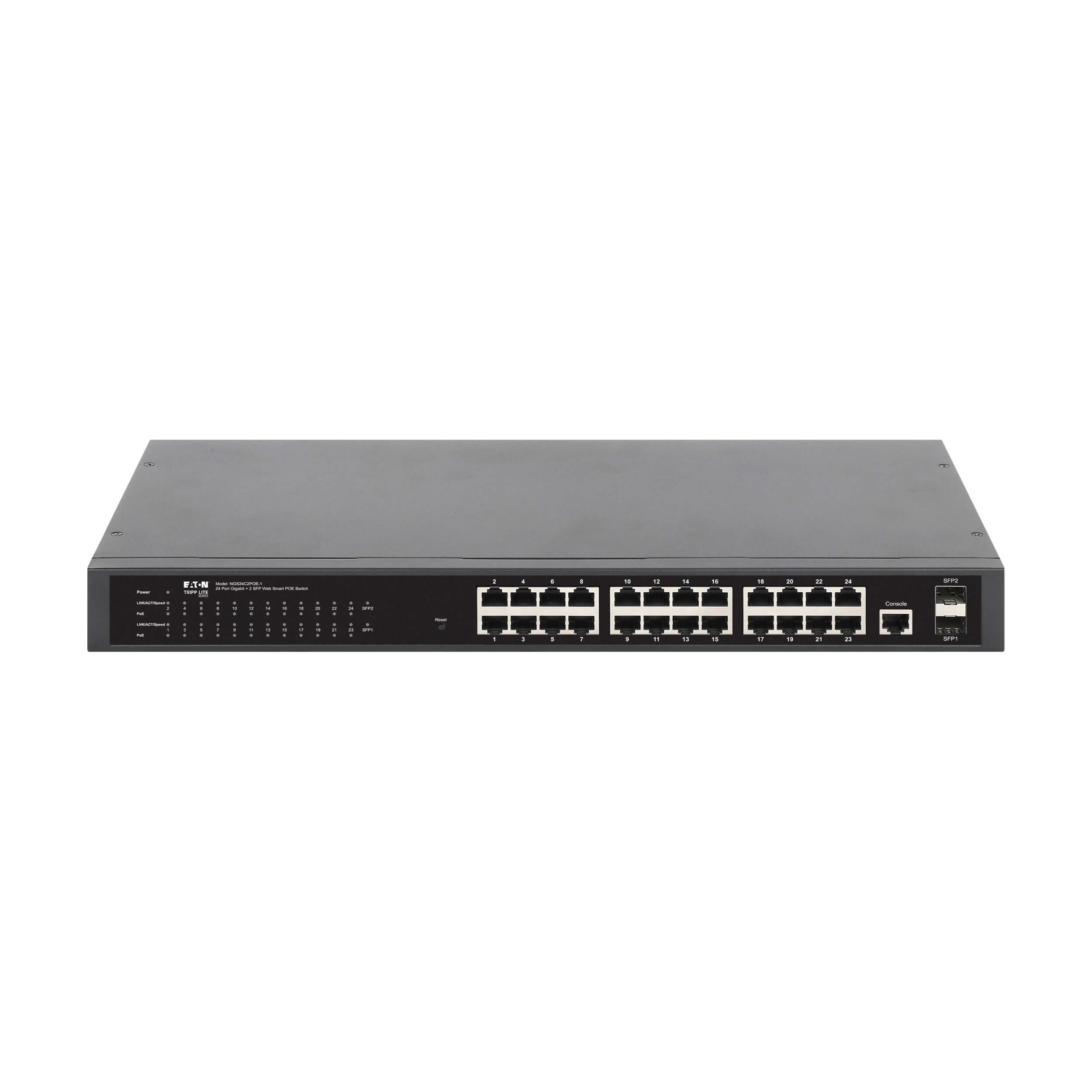 24-Port Managed Gigabit Ethernet Switch, PoE, Layer 2, 370W | Eaton