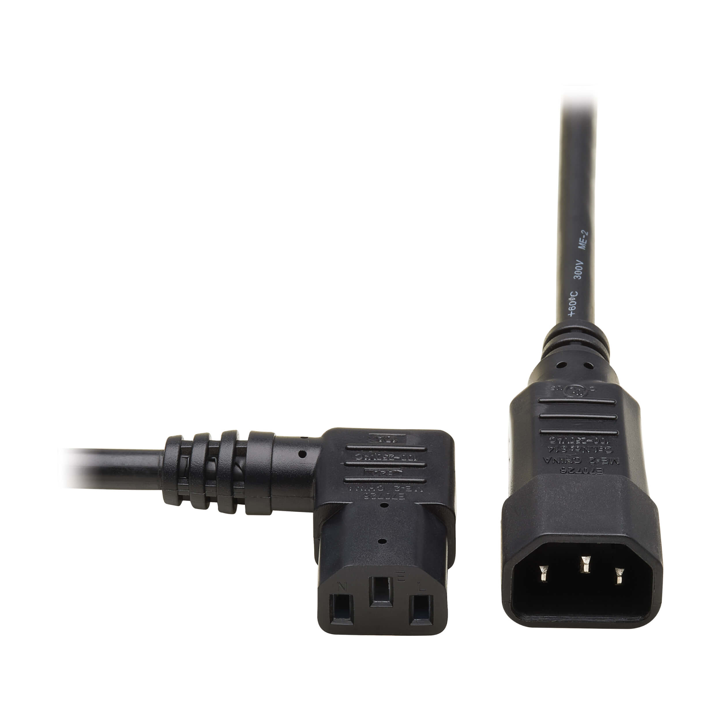 C13 to C14 Right Angle Compuer Power Cord, 2 ft | Eaton