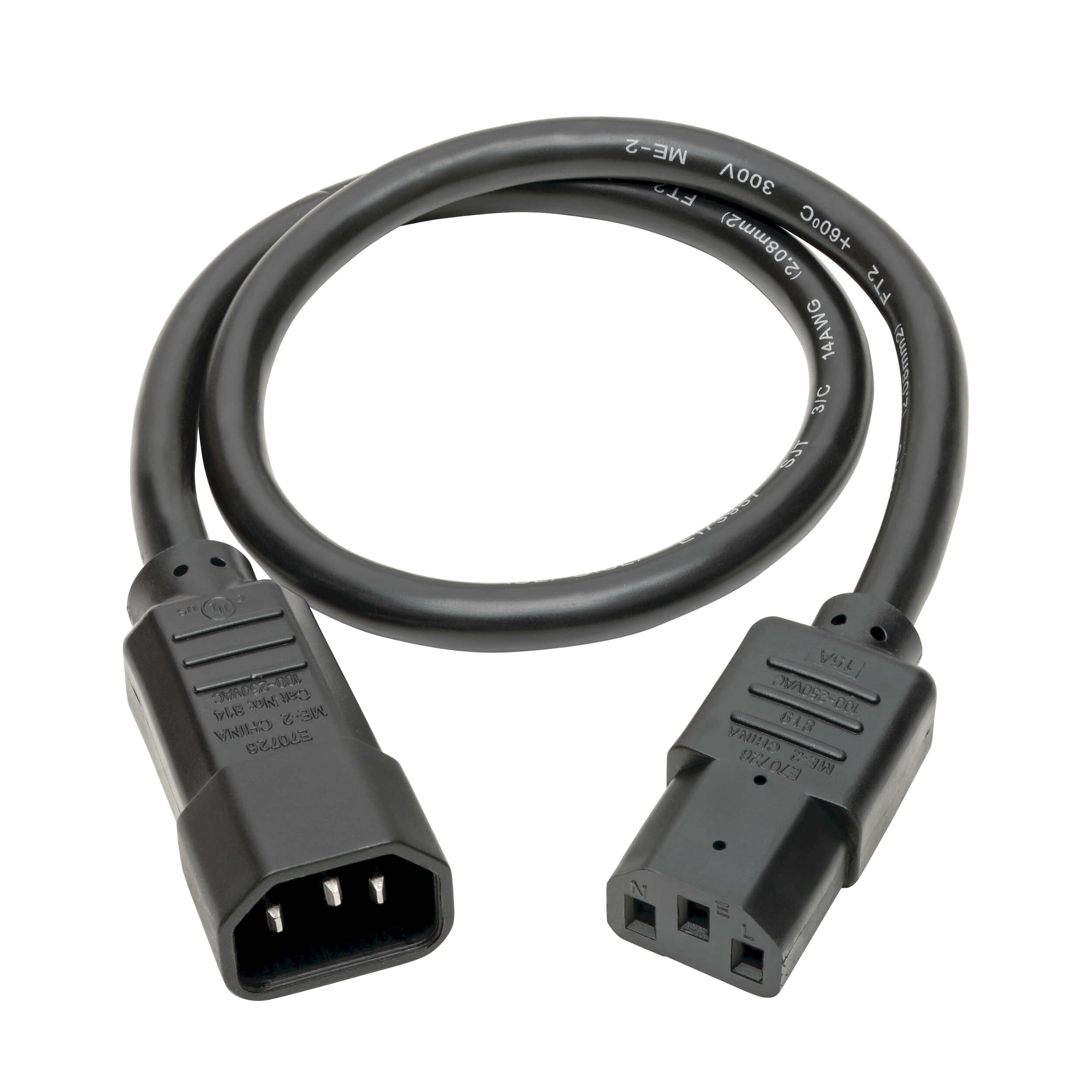 Heavy Duty C14 to C13 Computer Power Cord, 2 ft, Black | Eaton