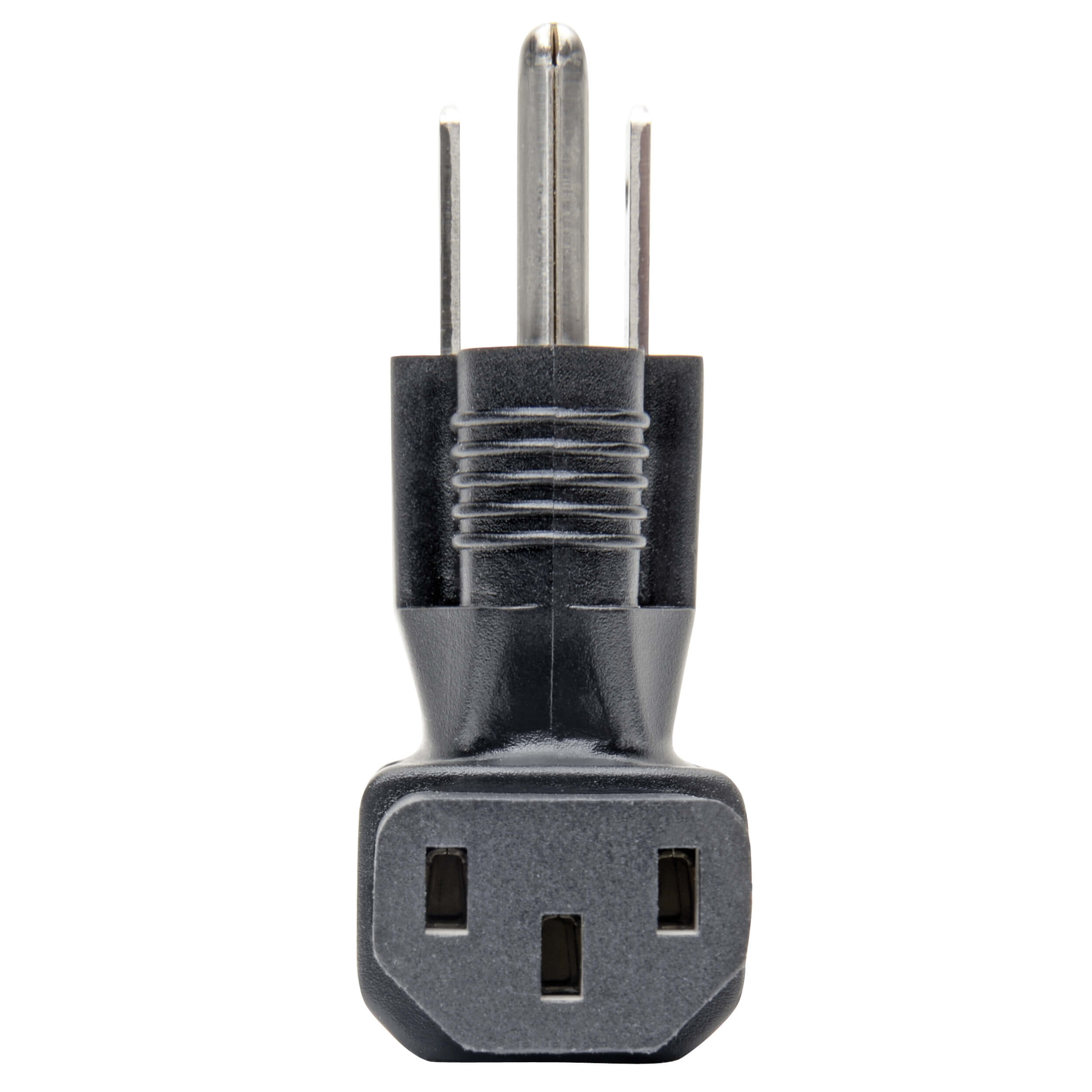 Down Angled NEMA 5-15P Adapter, 10A, 125V, Black | Eaton