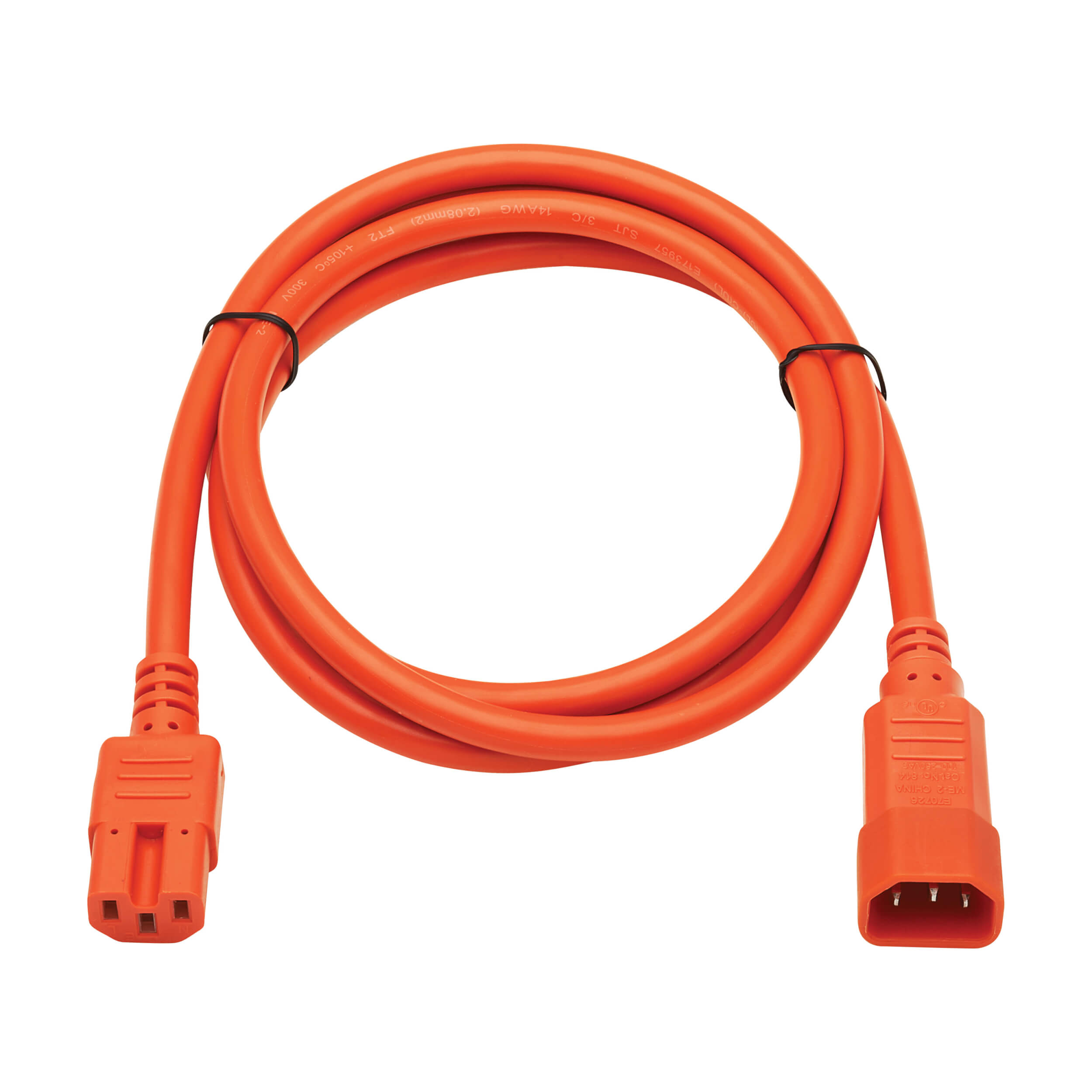 C14 to C15 Power Cable, Heavy Duty, 6 ft, Orange | Eaton