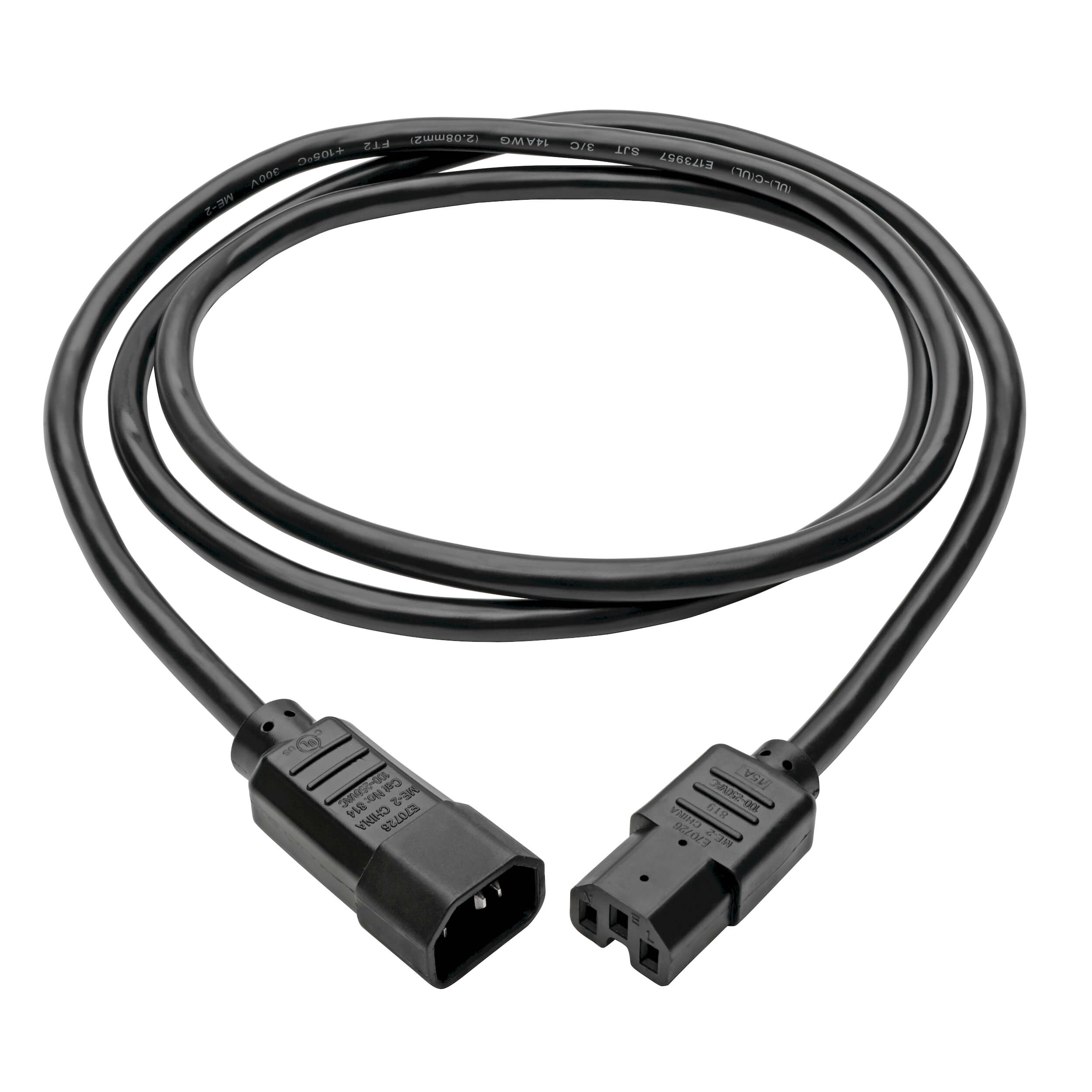 C14 to C15 Power Cable, 14 AWG, 10 ft, Black | Eaton