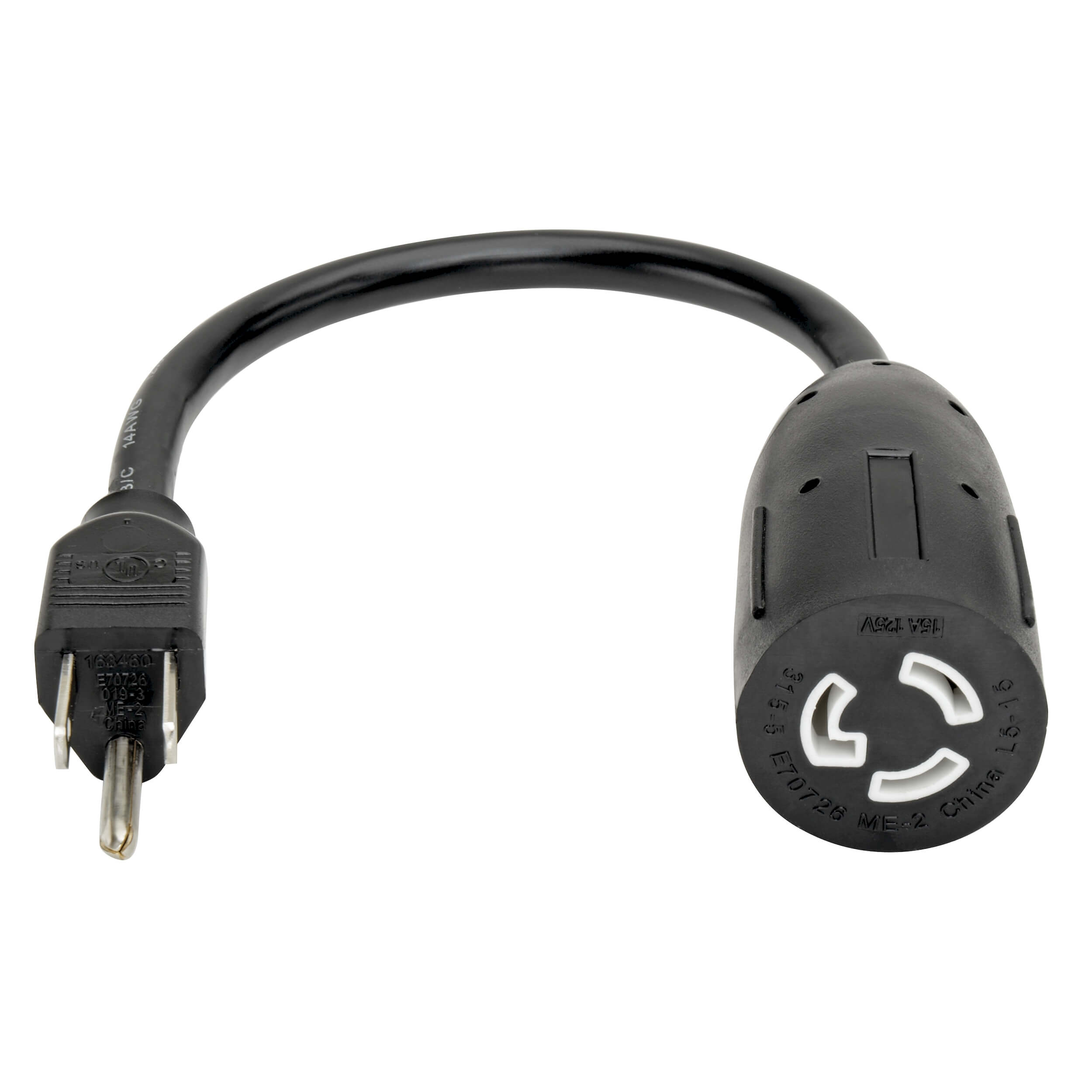 Heavy Duty Extension Cord, L5 15R to 5 15P, 15A, 1-ft | Eaton