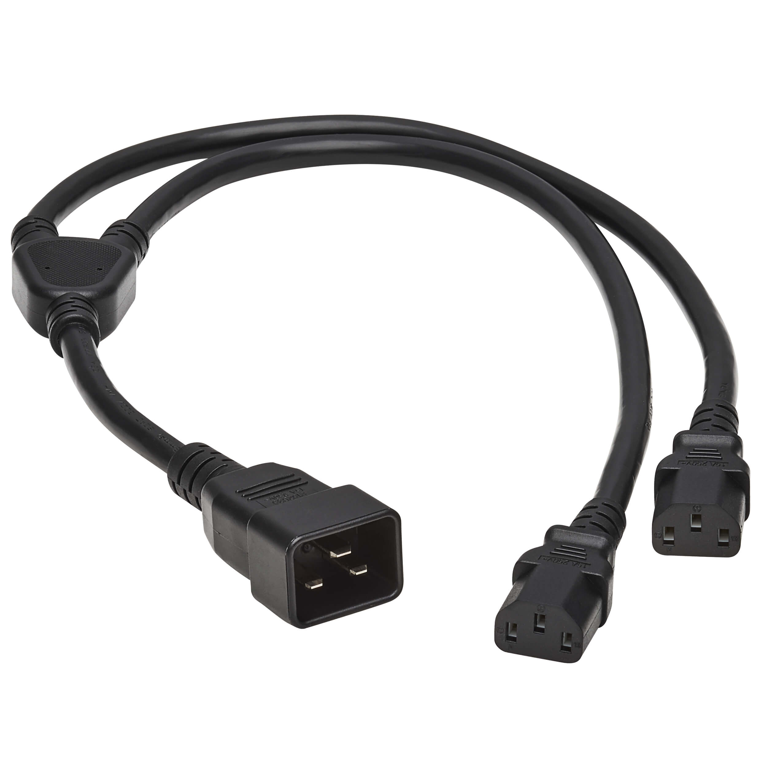 C20 to C13 Splitter, Heavy Duty, C20 to C13, 2 ft, Black | Eaton