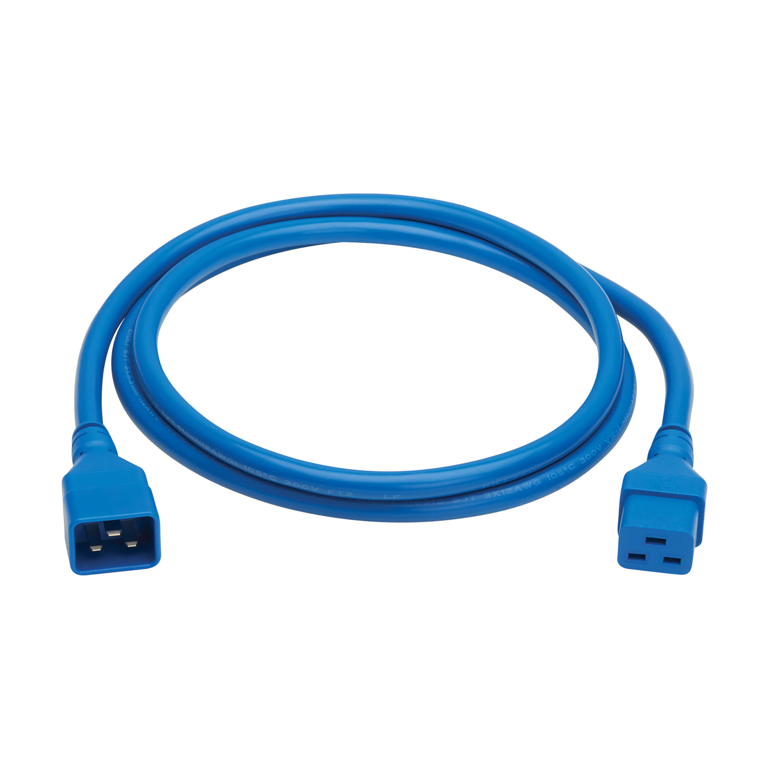 Blue C19 to C20 Power Cable, Heavy Duty Extension Cord, 20A, 6-ft | Eaton