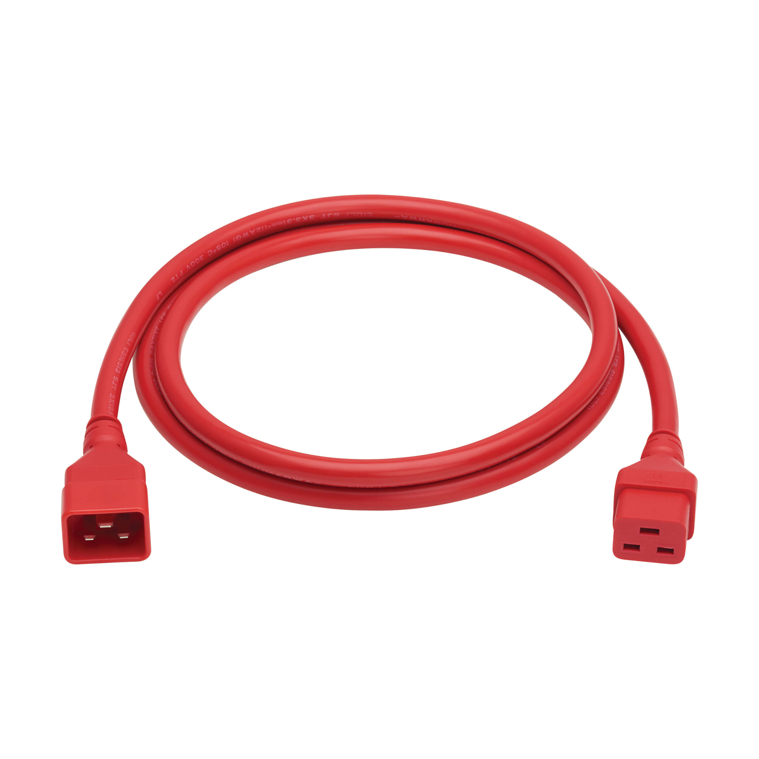 Red C19 to C20 Power Cable, Heavy Duty Extension Cord, 20A, 6-ft | Eaton