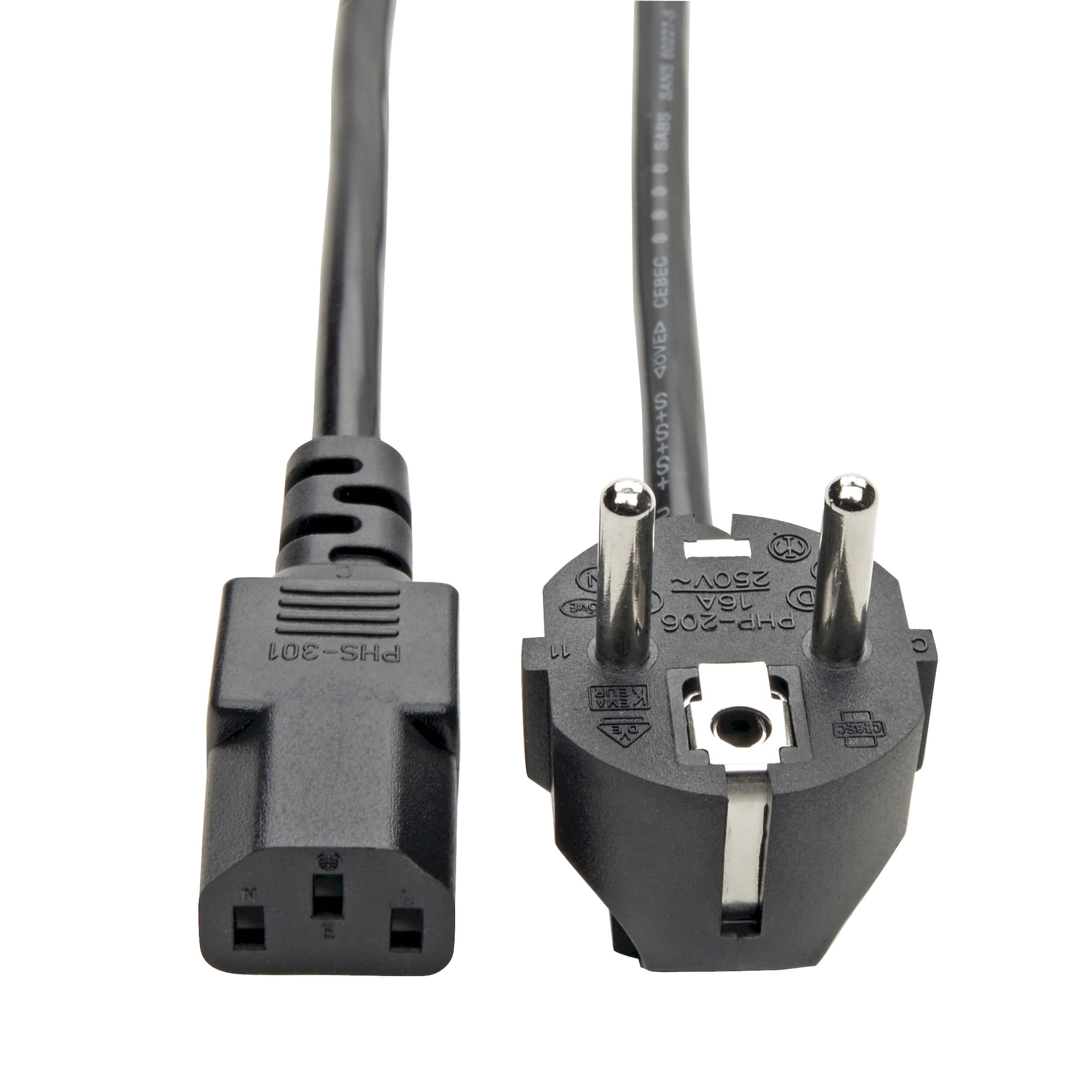 C13 to SCHUKO, European Computer Power Cord, 10A, 6 ft | Eaton