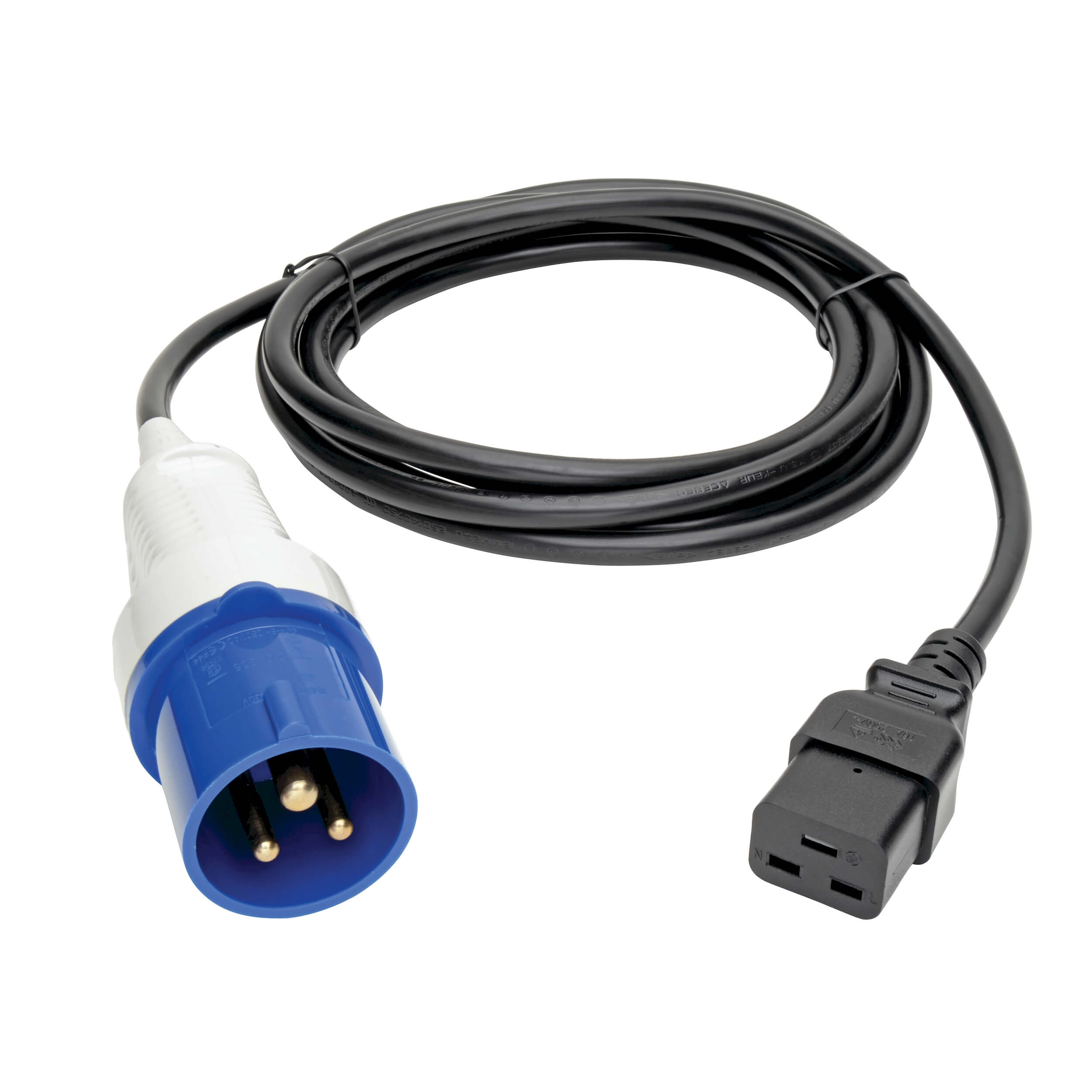 IEC309 to C19, Heavy Duty Extension Cord, 10-ft, Black | Eaton