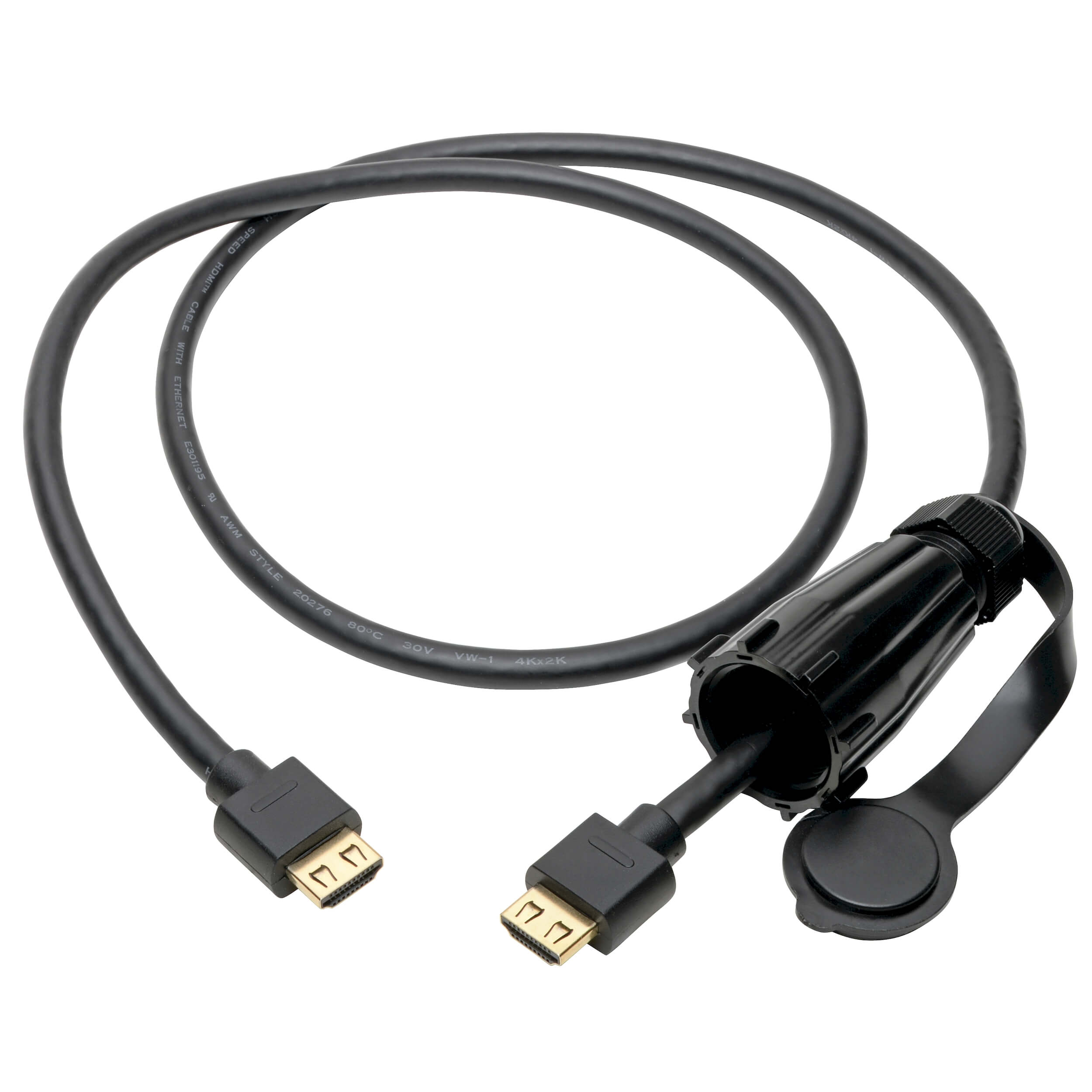 High-Speed HDMI Cable, Industrial, Hooded Connector, 3-ft. | Eaton