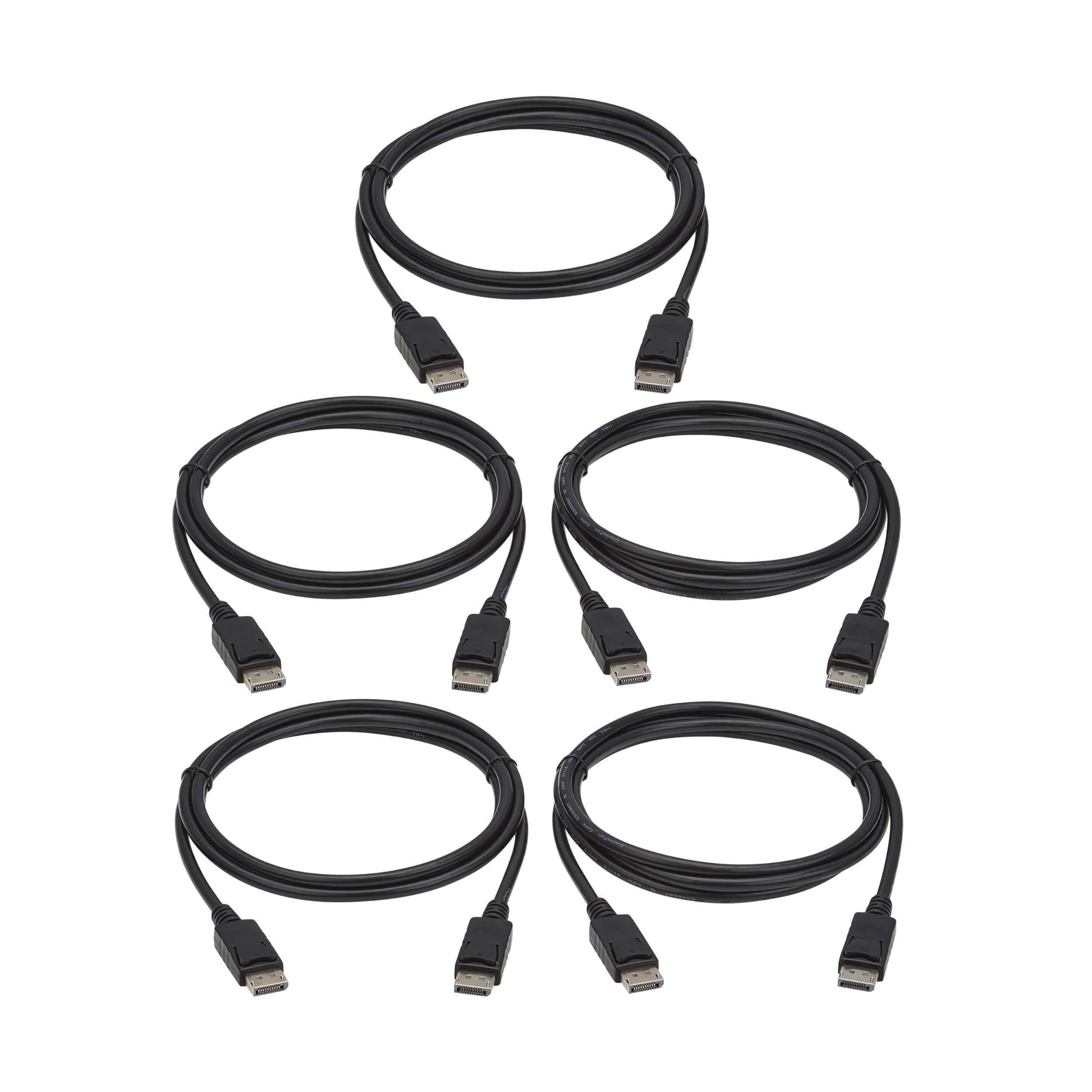 DisplayPort Cable, Latching Connectors, 4K 60 Hz, 6ft, 5-Pack | Eaton