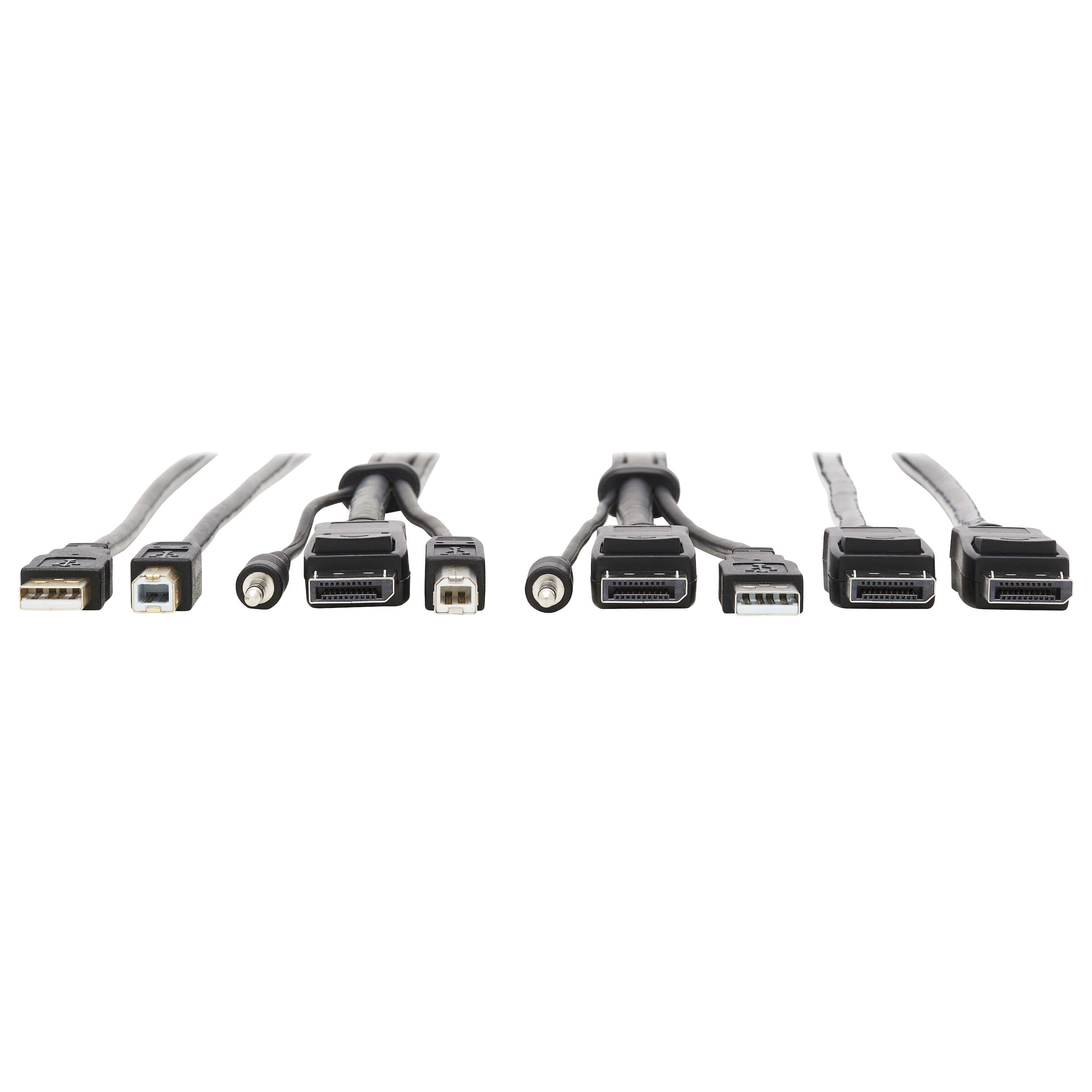 DisplayPort KVM Cable, 3xM/3xM, USB, M/M, DP, M/M, 4K, 10ft | Eaton