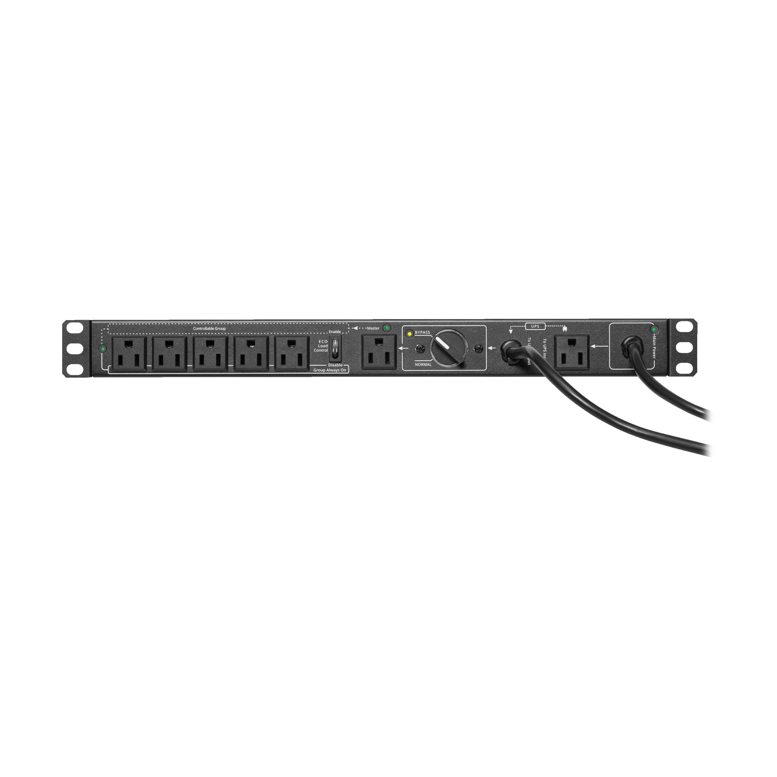 Single-Phase Hot-Swap PDU, 6x NEMA 5-15R Outlets, 2x 5-15P Inputs, 1U ...