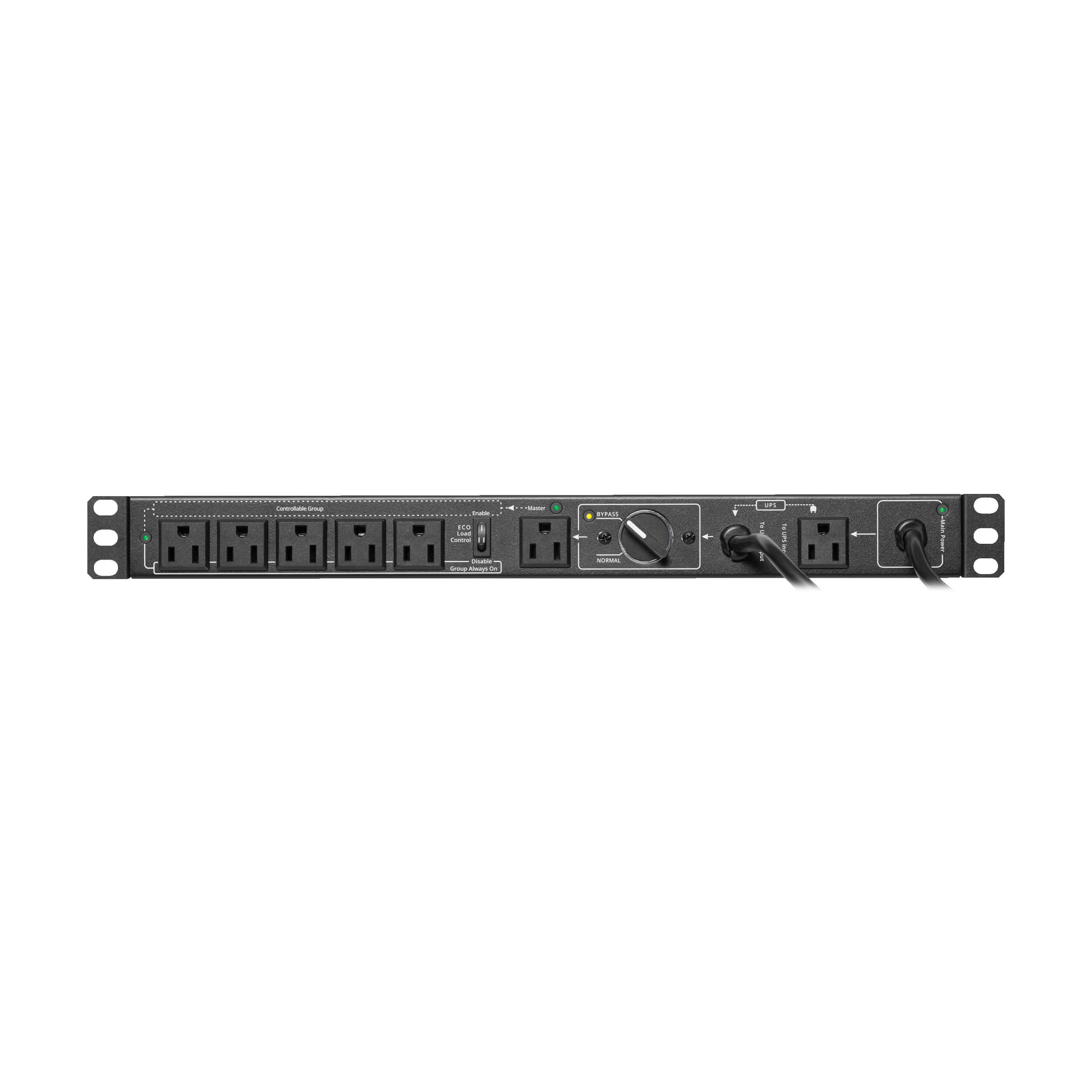 Single-Phase Hot-Swap PDU, 6x NEMA 5-15R Outlets, 2x 5-15P Inputs, 1U ...