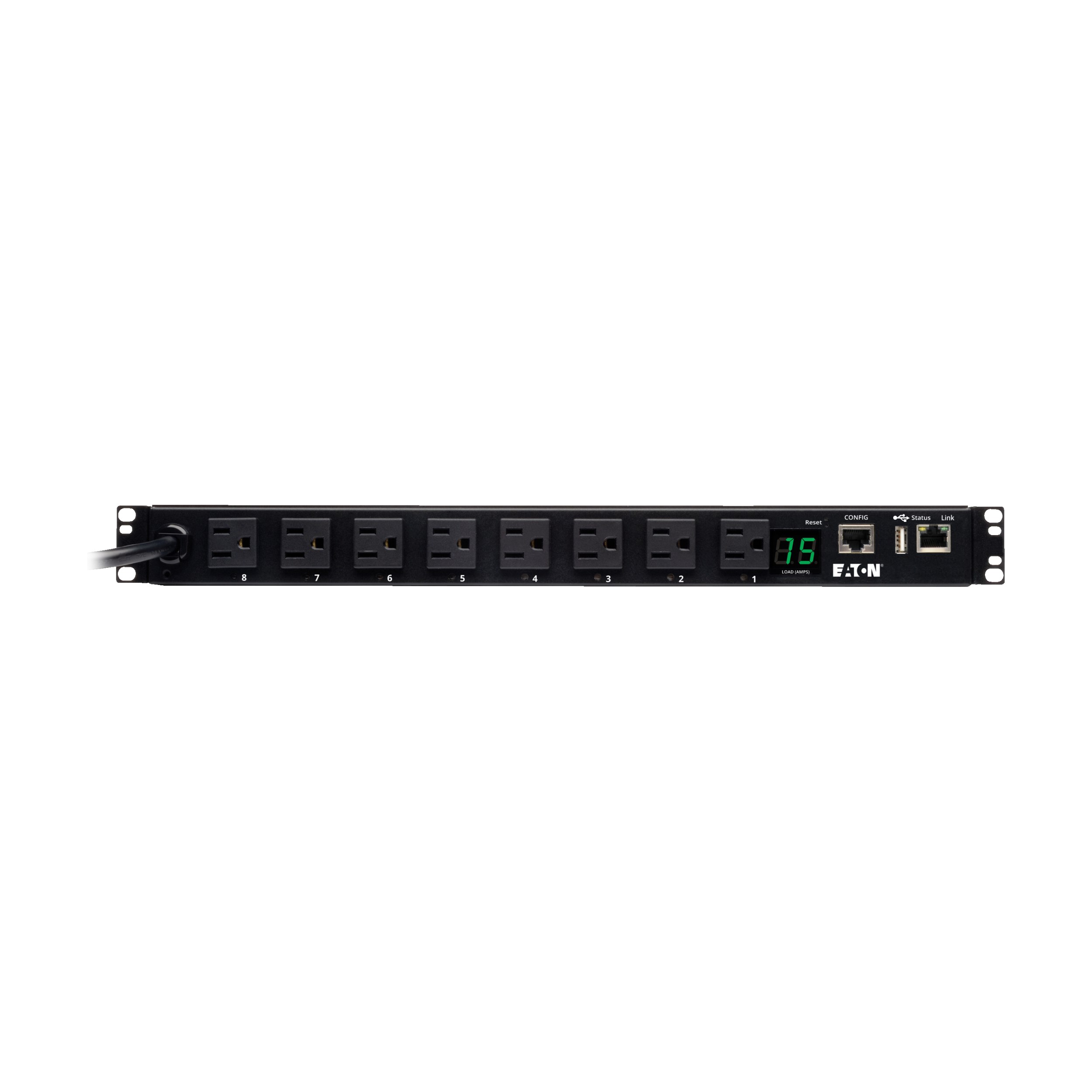 Single-Phase Switched PDU 120V, 8 5-15R Outlets, 12-ft Cord, Rack-Mount ...