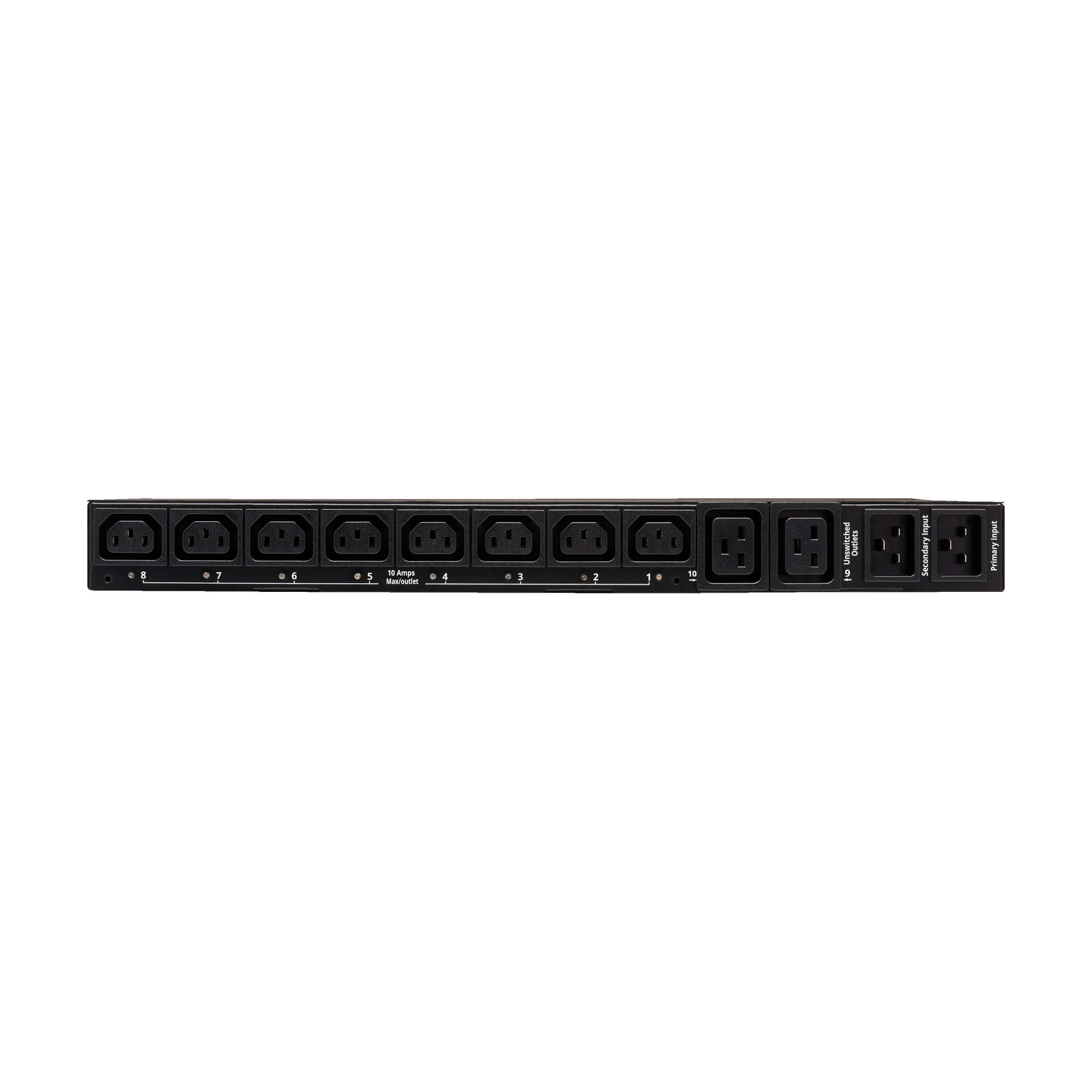 3.8kW Single-Phase Switched ATS PDU, Two 200-240V C20 Inlets, 8 C13 & 2 ...