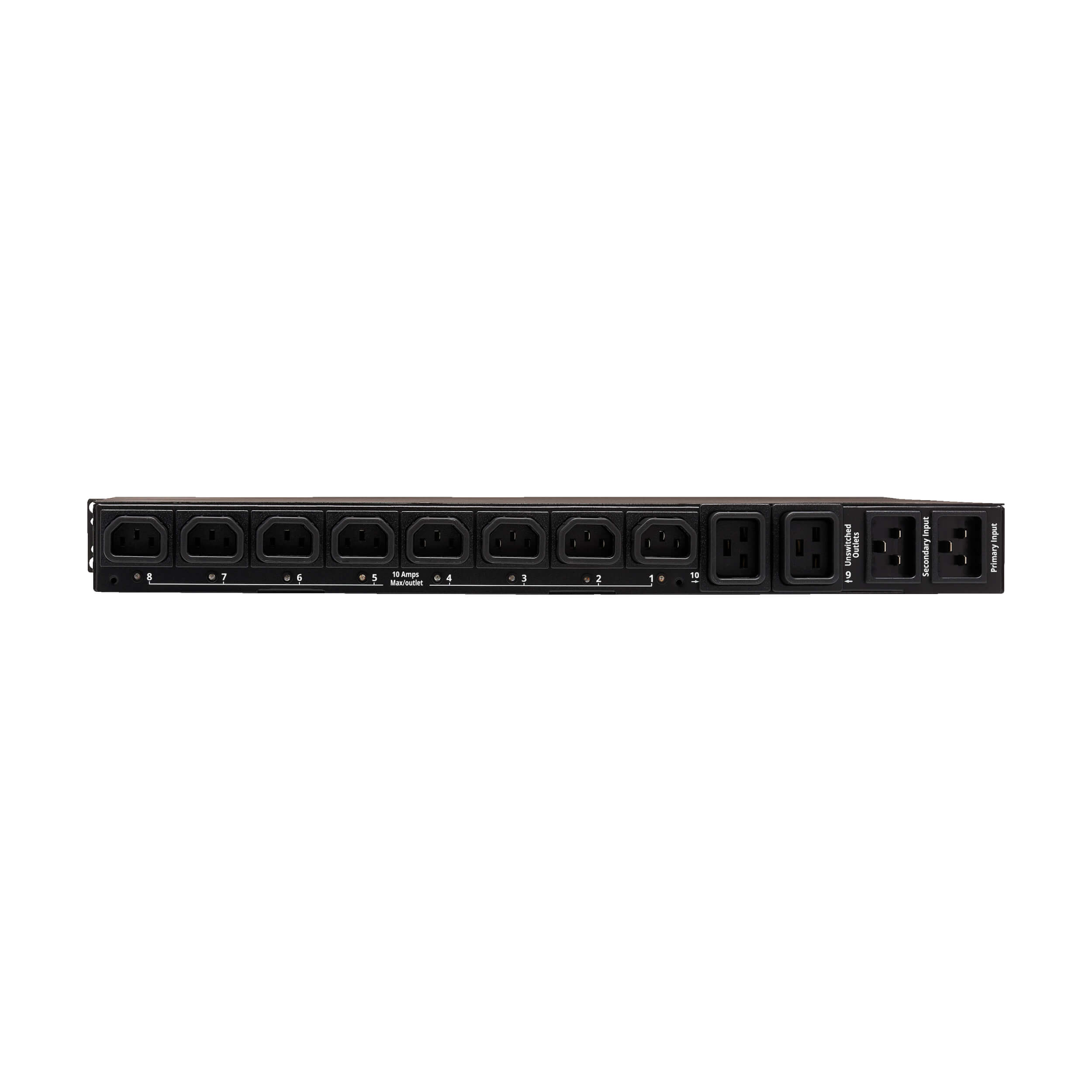 3.8kW Single-Phase Switched ATS PDU, Two 200-240V C20 Inlets, 8 C13 & 2 ...