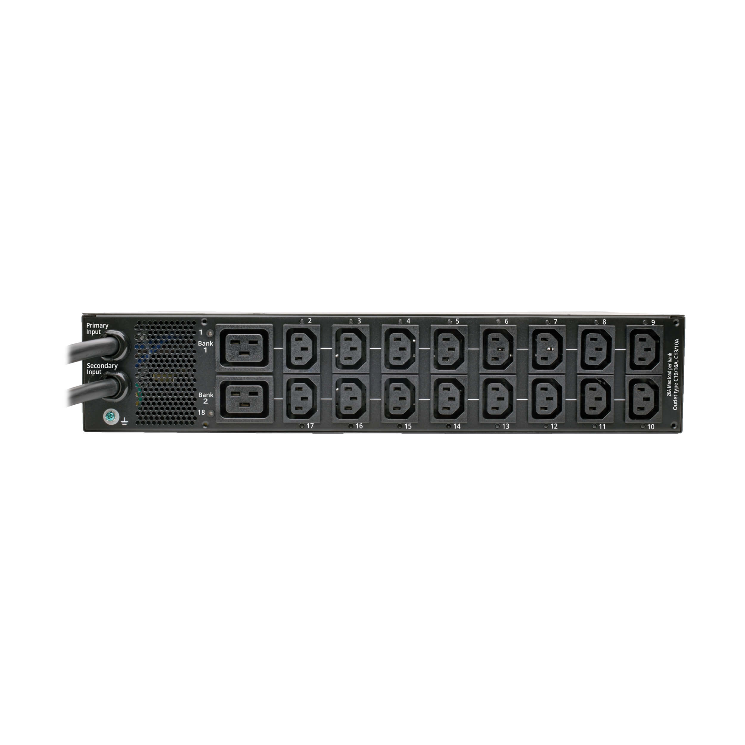 7.7kW Single-Phase Switched ATS PDU, Two 200-240V IEC309 32A Blue ...
