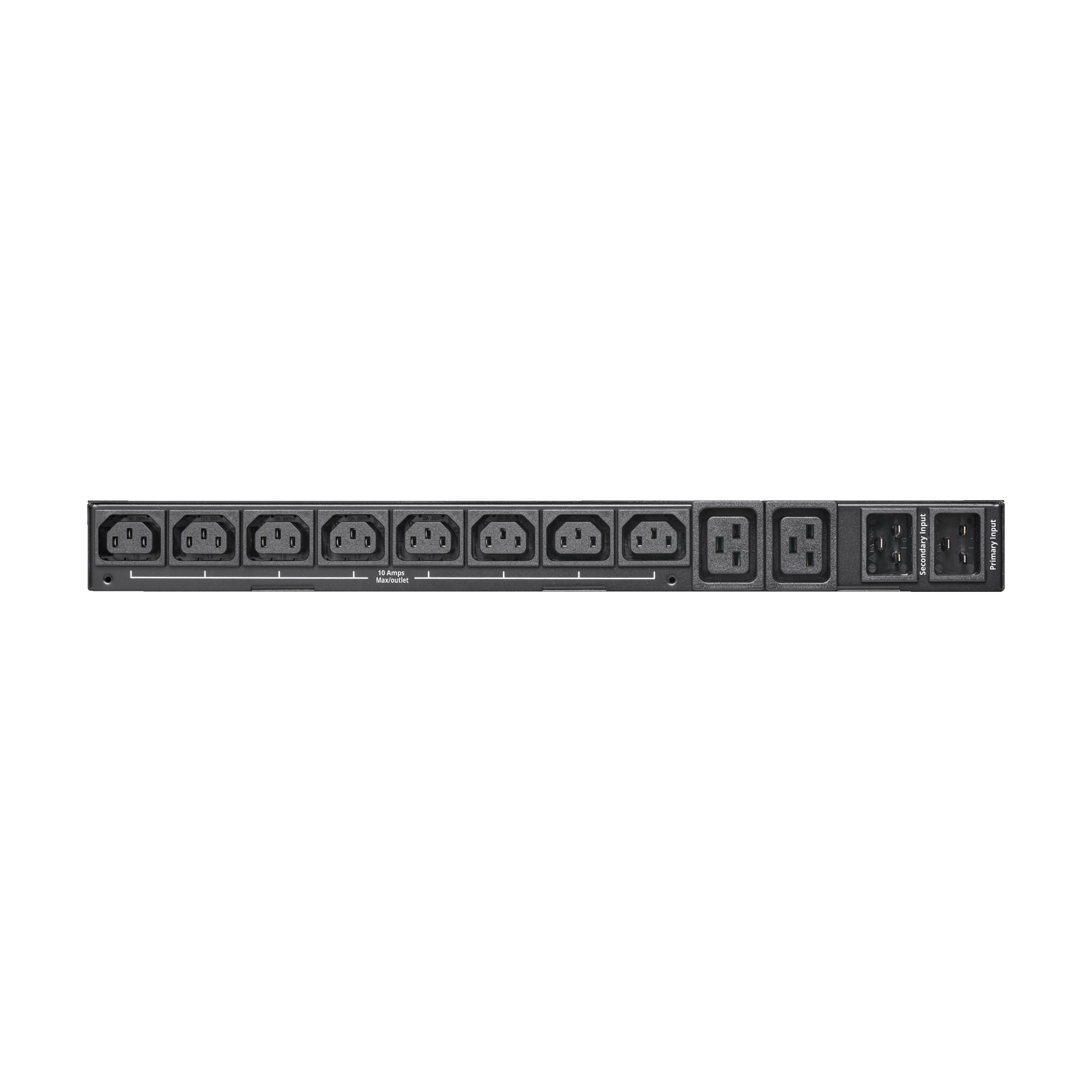 3.8kW Single-Phase Monitored PDU, ATS, 8x C13, 2x C19 Outputs, 1U, TAA ...