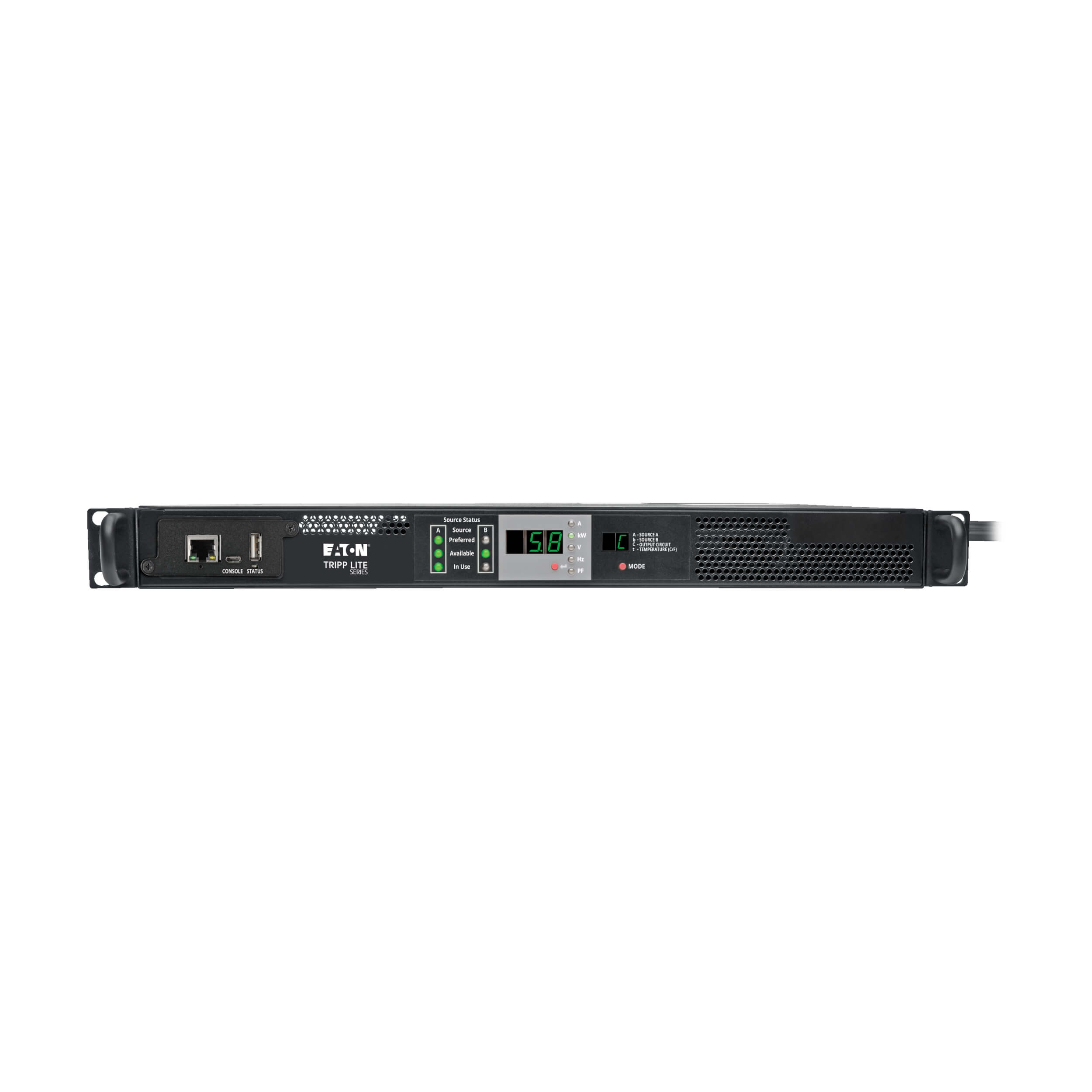 5.8kW Single-Phase Monitored ATS PDU, 2 200-240V 30A L6-30P Inputs, 1 ...