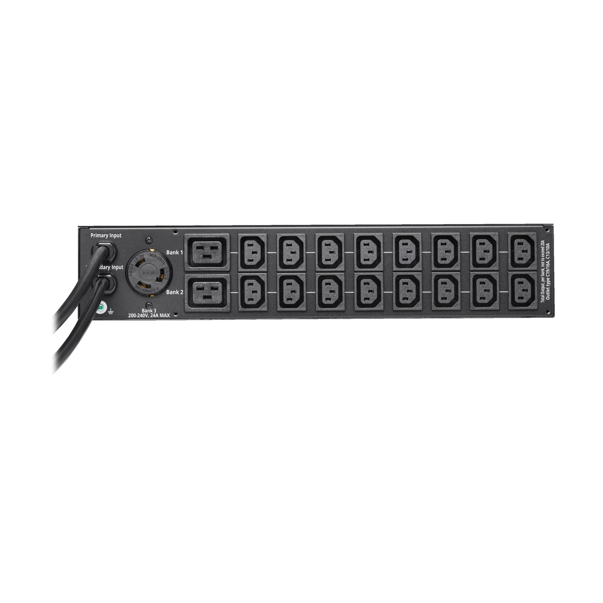 5.8kW Single-Phase Monitored PDU, ATS, 16x C13 2x C19, 1x L6-30R ...
