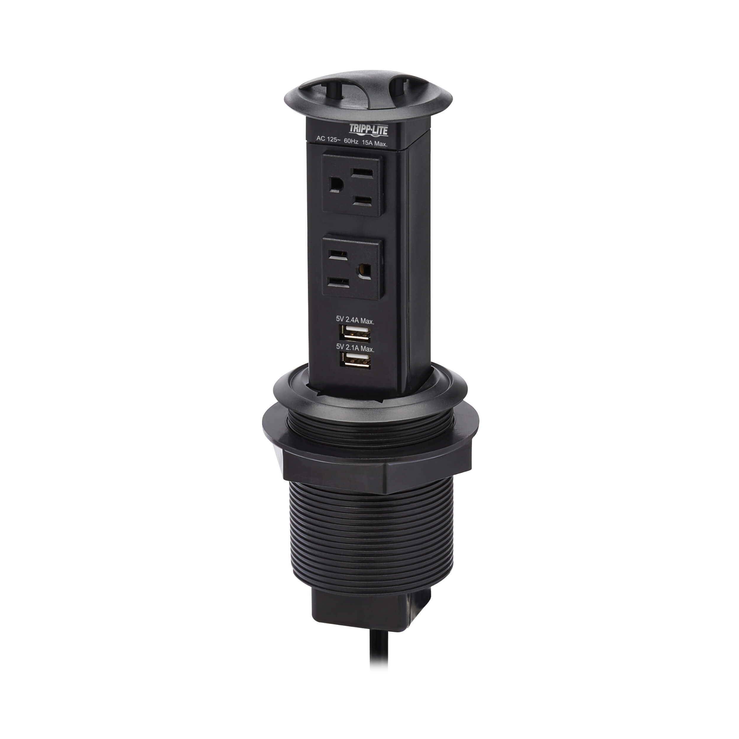 Power Strip, Desktop, 2 AC Outlets, 2 USB-A Charging Ports | Eaton