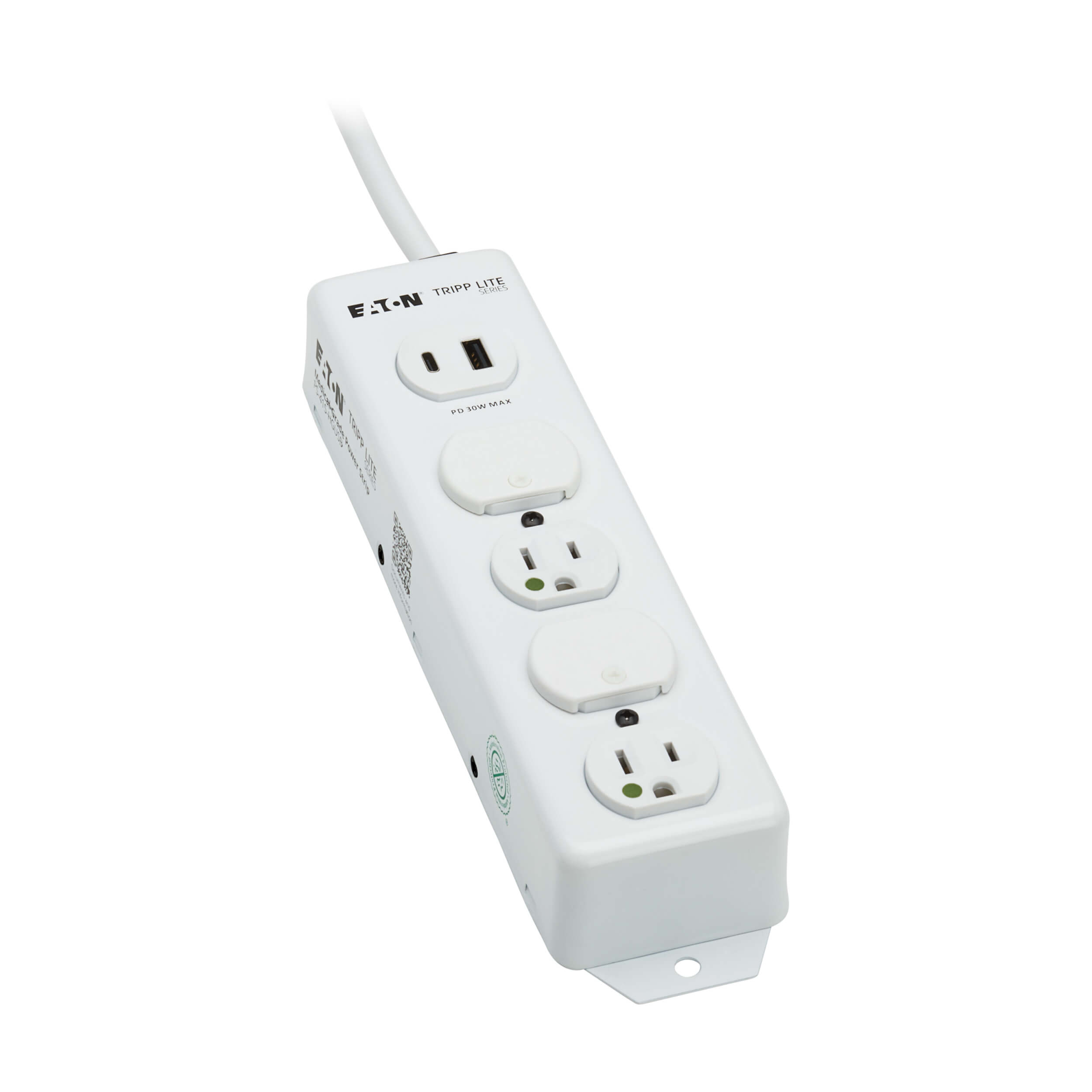 Medical-Grade Power Strip, UL 1363, 4 Outlets, 15ft Cord, USB Charger ...