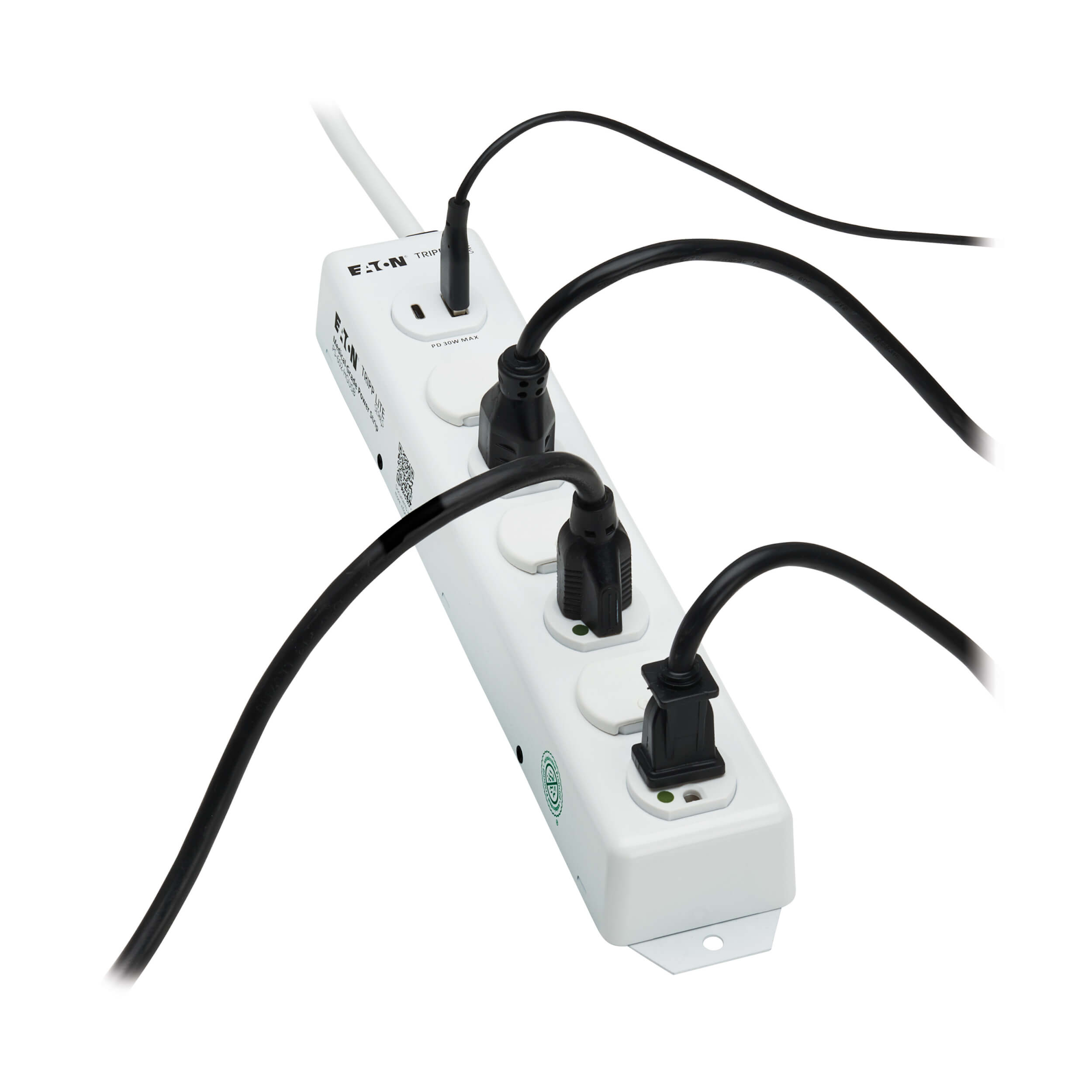 Medical-Grade Power Strip, UL 1363, 6 Outlets, 2ft Cord, USB Charger ...