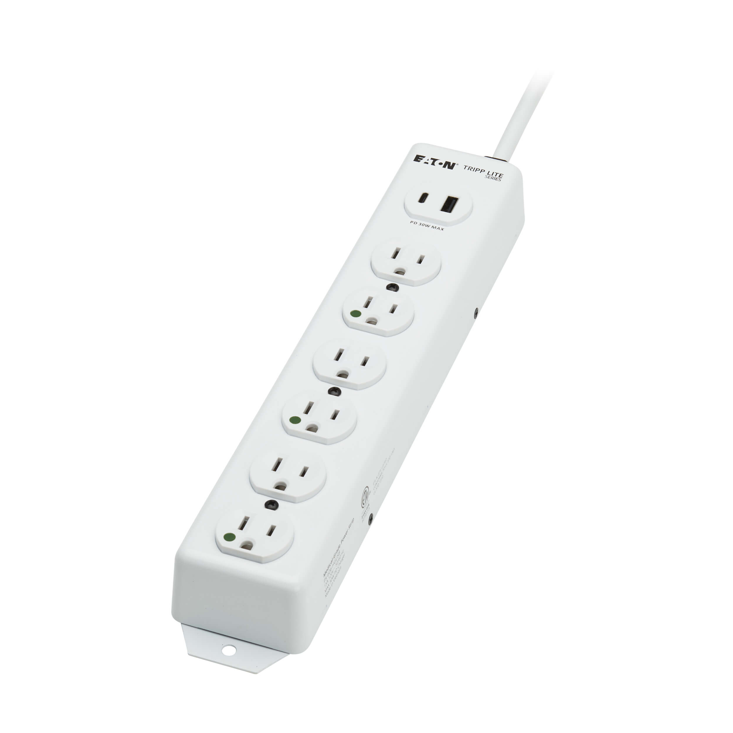 Medical-Grade Power Strip, UL 1363, 6 Outlets, 6ft Cord, USB Charger ...