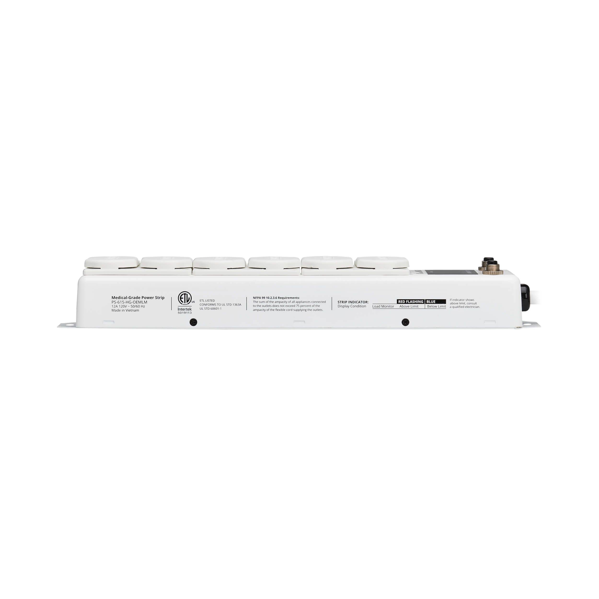 Medical-Grade Power Strip, UL 1363A, 6 Outlets, 15ft Cord, Load Monitor | Eaton