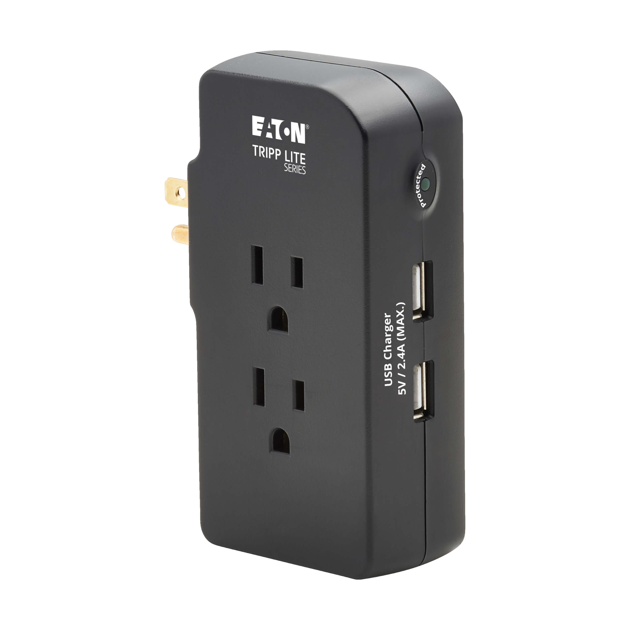 Surge Protector, 3 Outlets, 2 USB Ports, Antimicrobial | Eaton