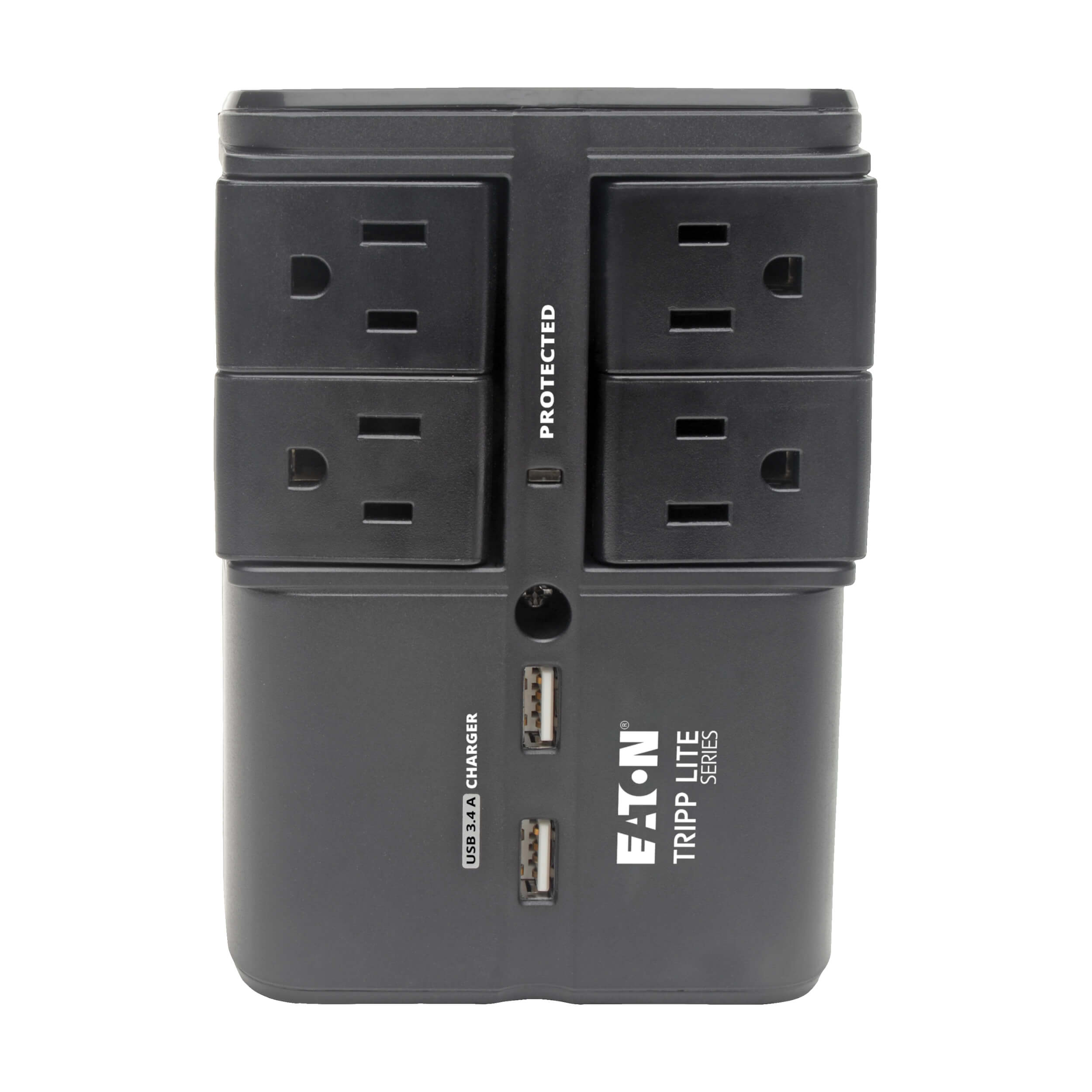 Surge Protector, 4 Rotating Outlets, Direct Plug, 1080 Joules | Eaton