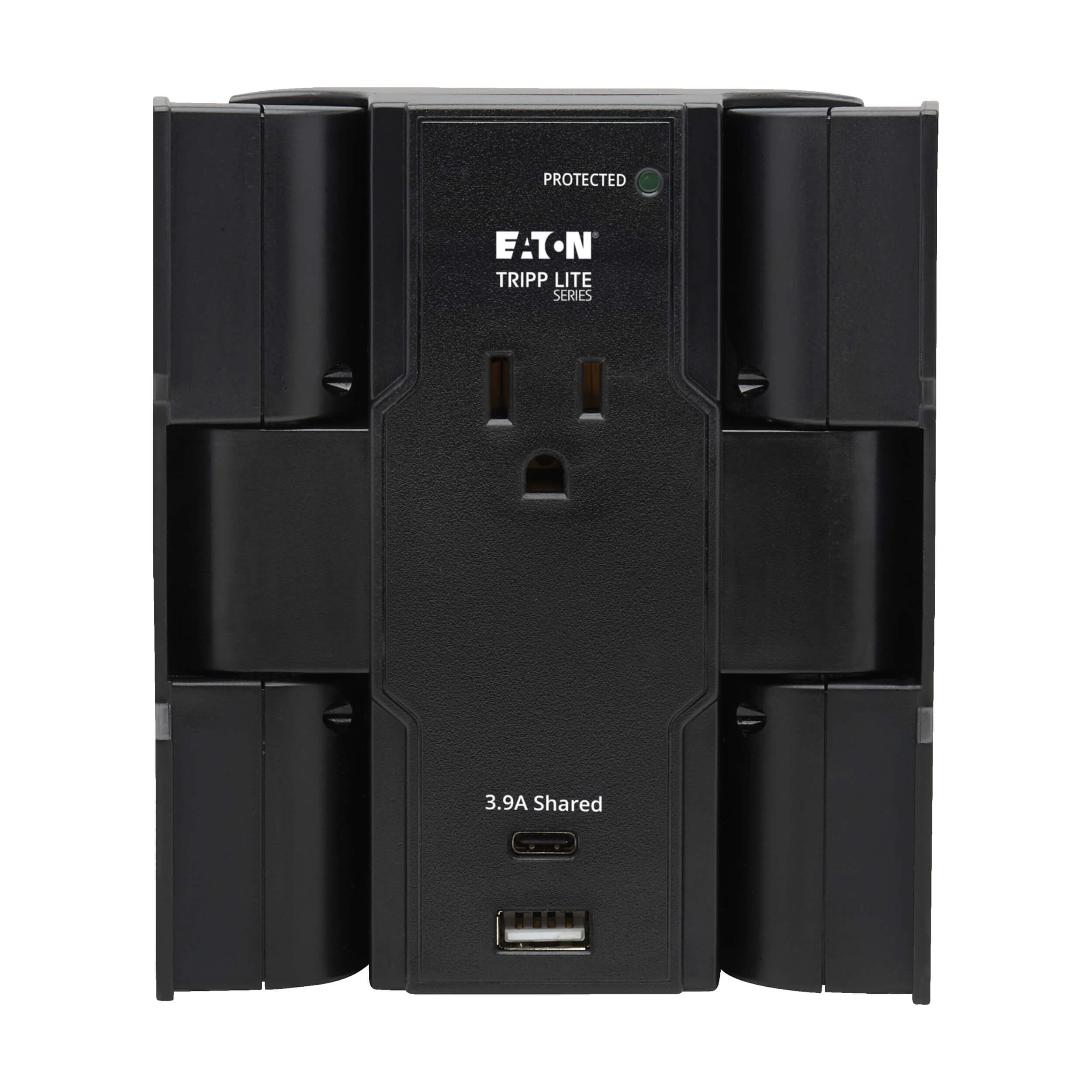 Surge Protector, 5 Outlets, USB Port, Direct Plug, Antimicrobial | Eaton