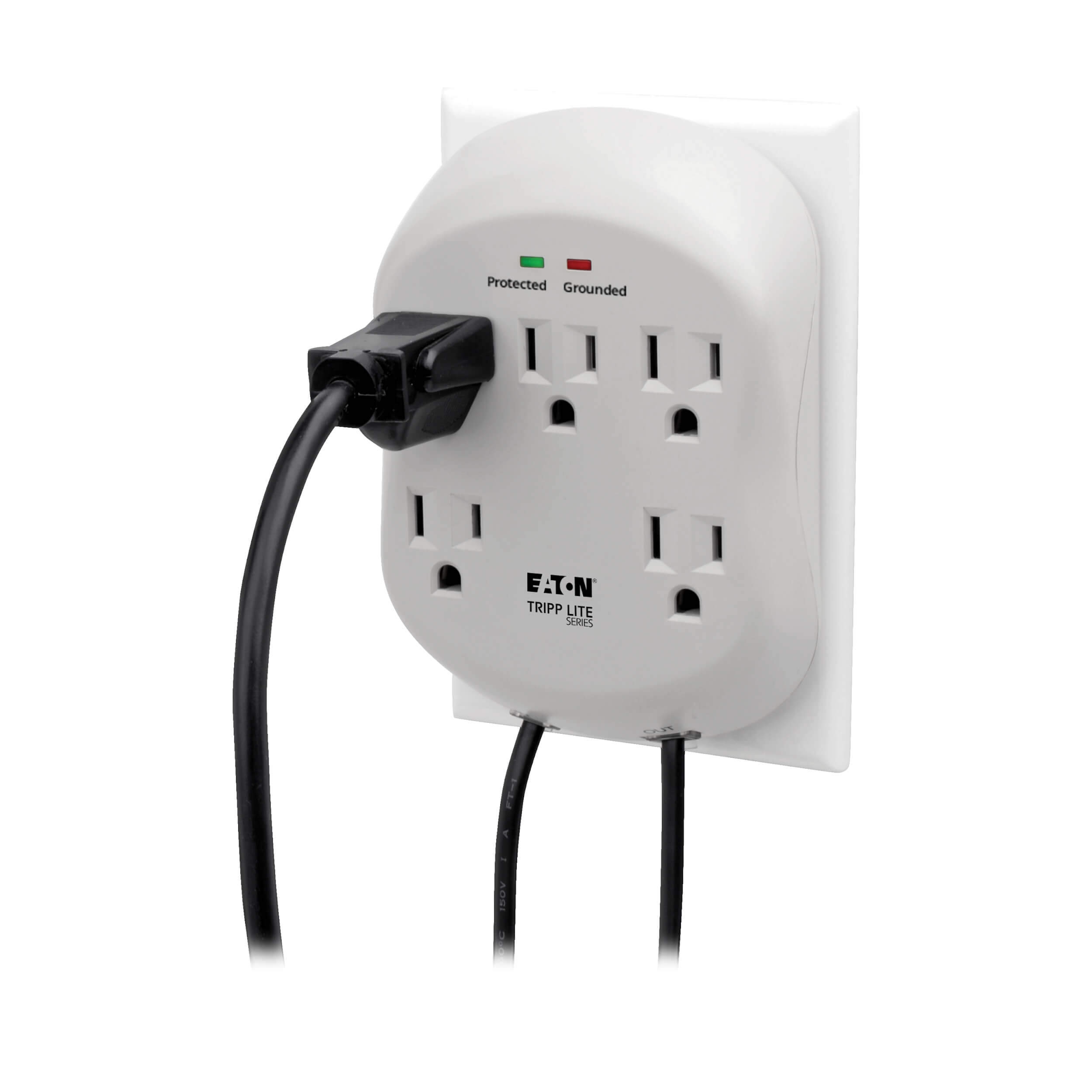 Surge Protector, Direct Plug In, 5 Outlet, 1080 Joules, RJ11 | Eaton