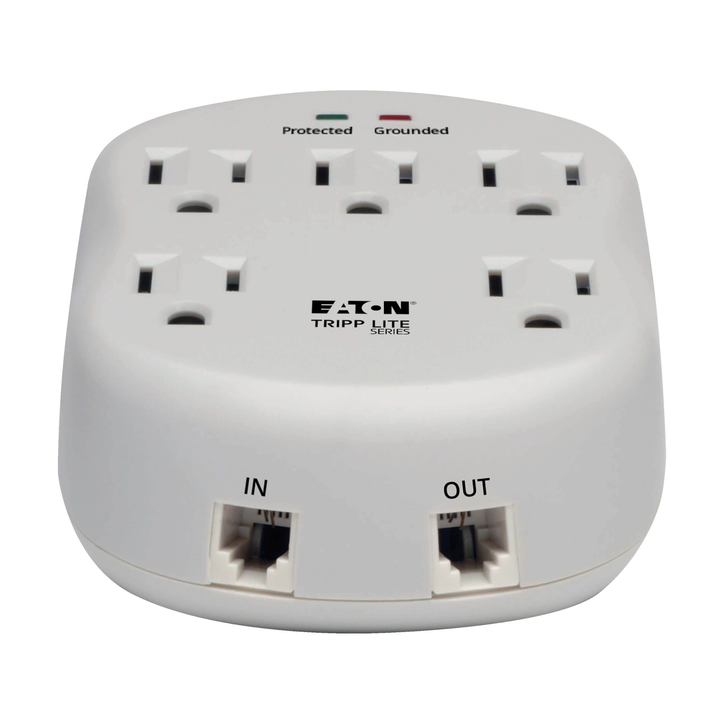 Surge Protector, Direct Plug In, 5 Outlet, 1080 Joules, RJ11 | Eaton